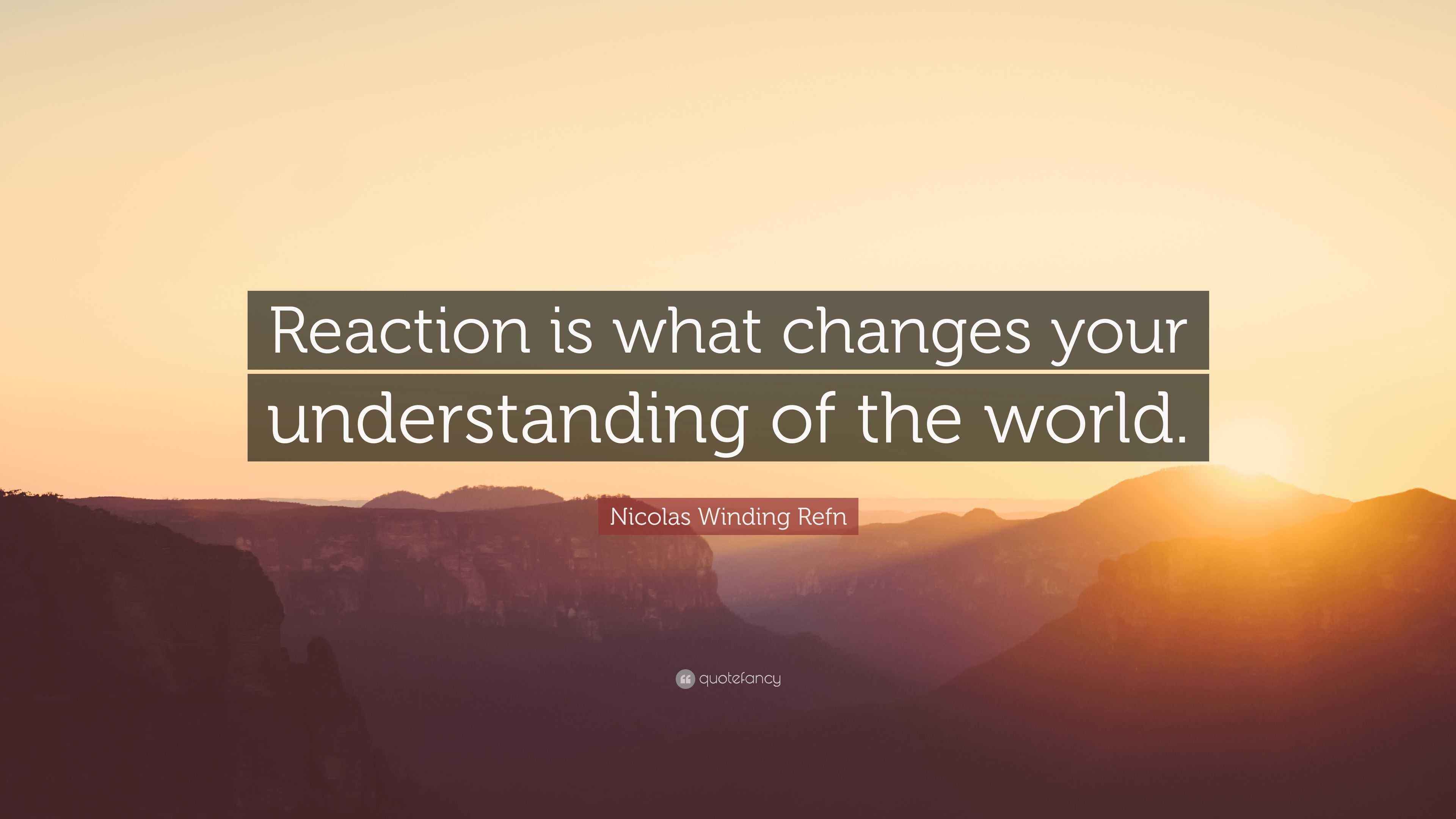 Nicolas Winding Refn Quote: “Reaction is what changes your ...