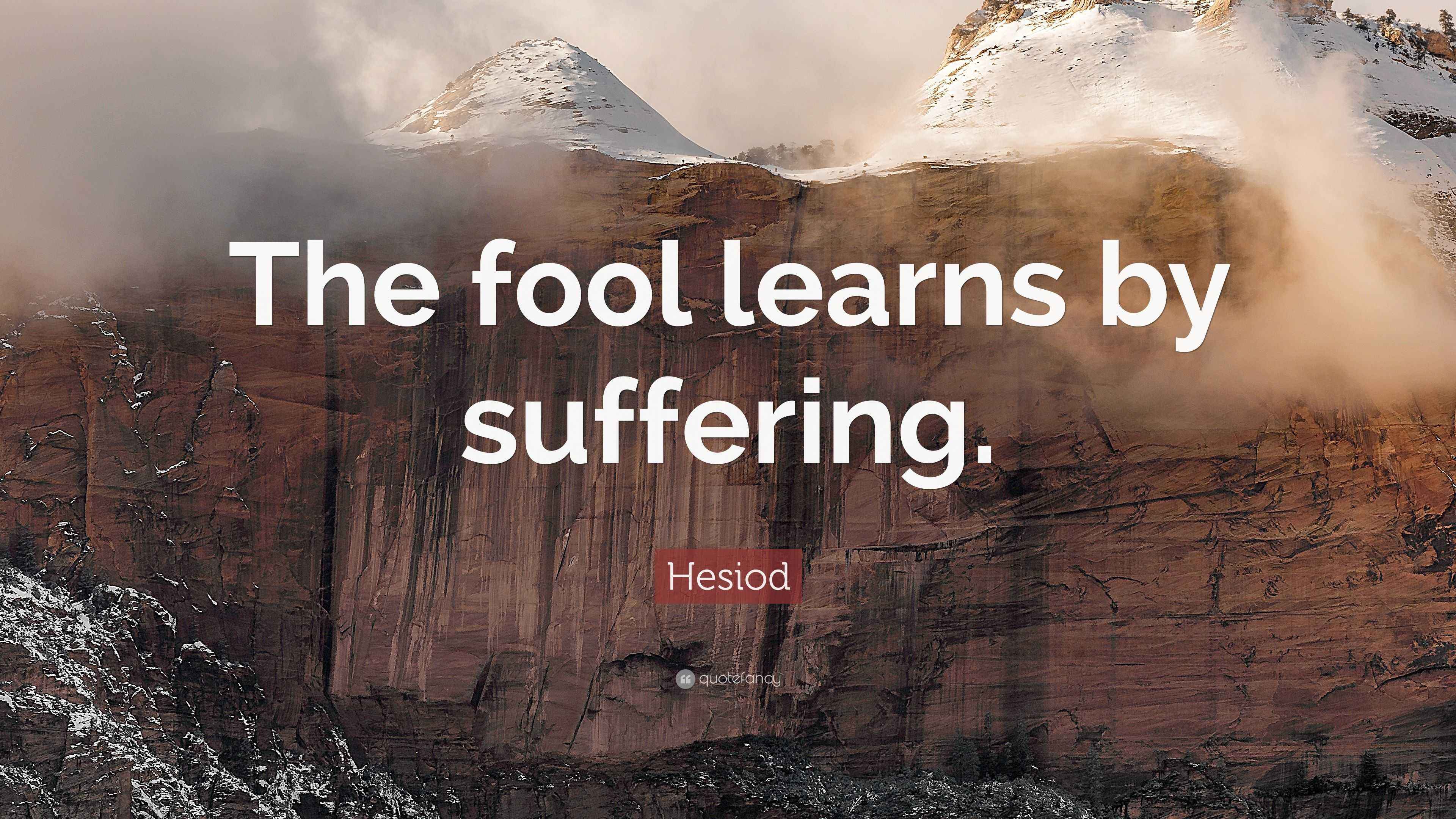Hesiod Quote: “The fool learns by suffering.”