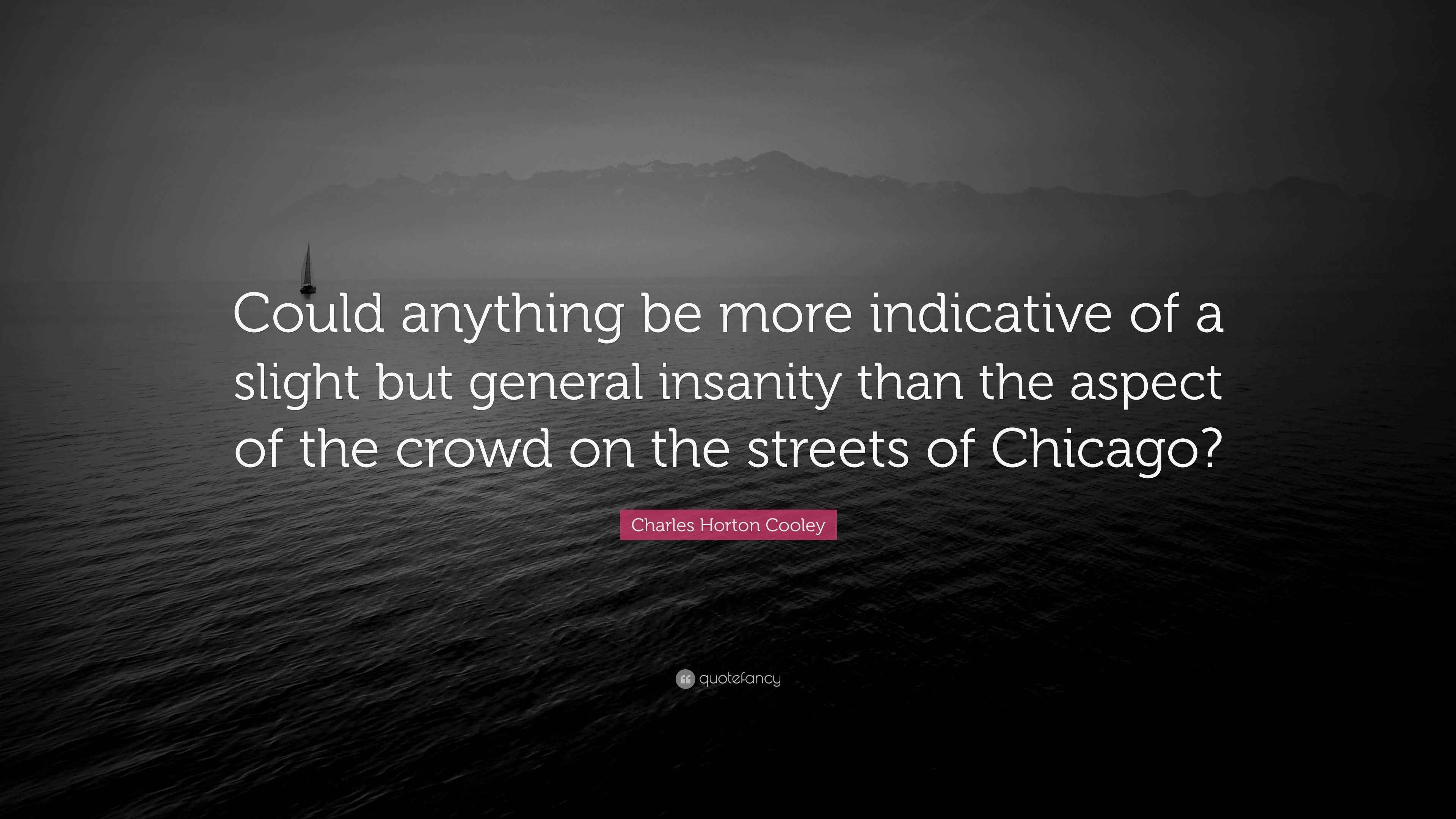 Charles Horton Cooley Quote: “Could anything be more indicative of a ...