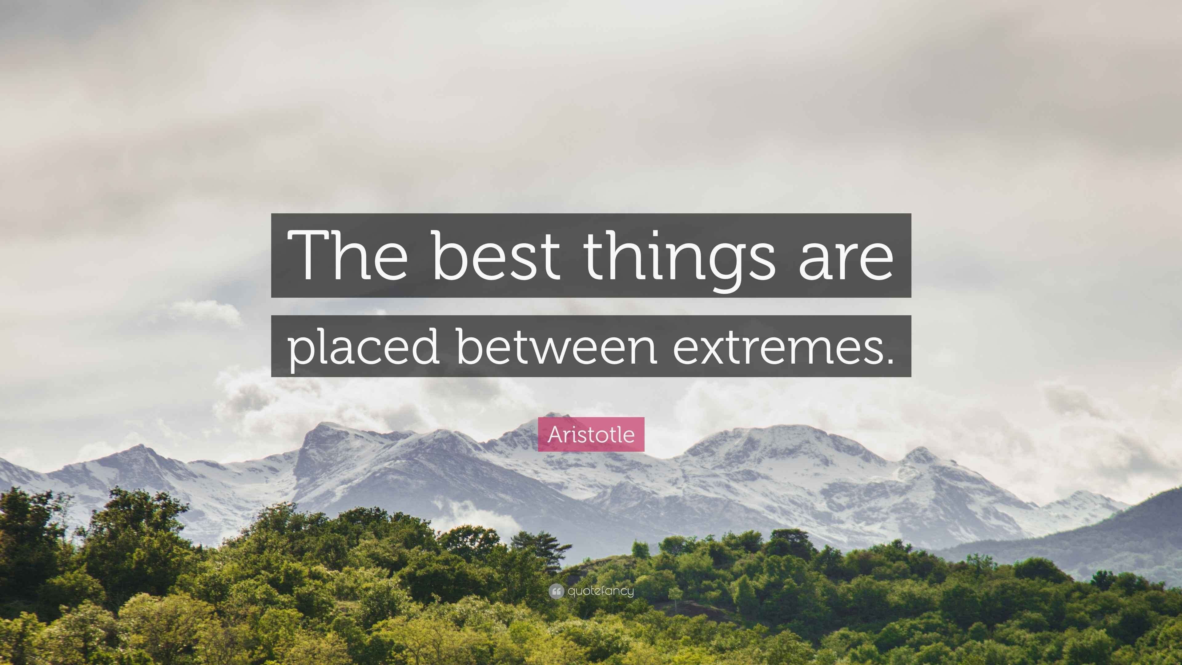 Aristotle Quote: “The best things are placed between extremes.”