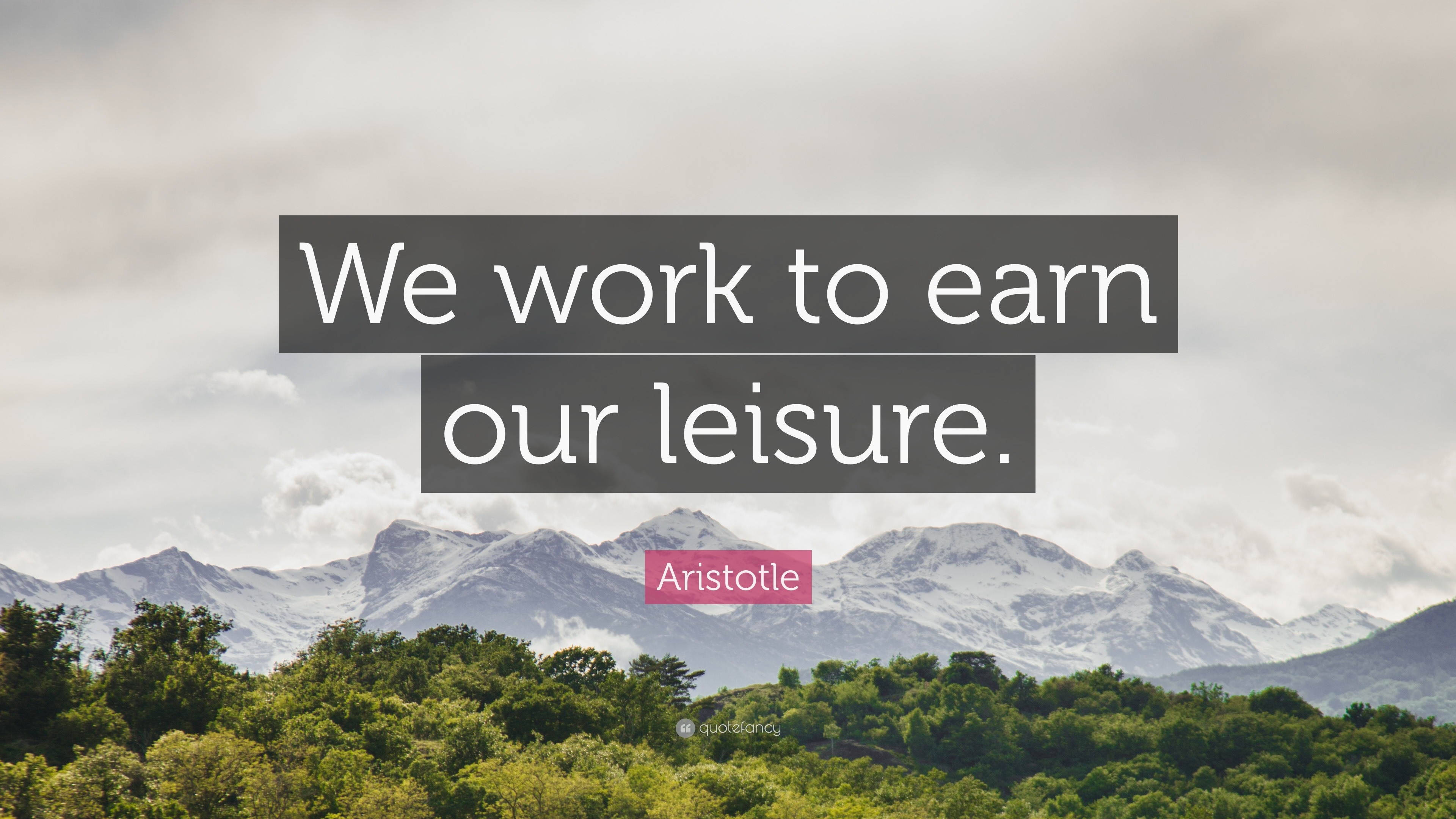 Aristotle Quote: “We work to earn our leisure.”