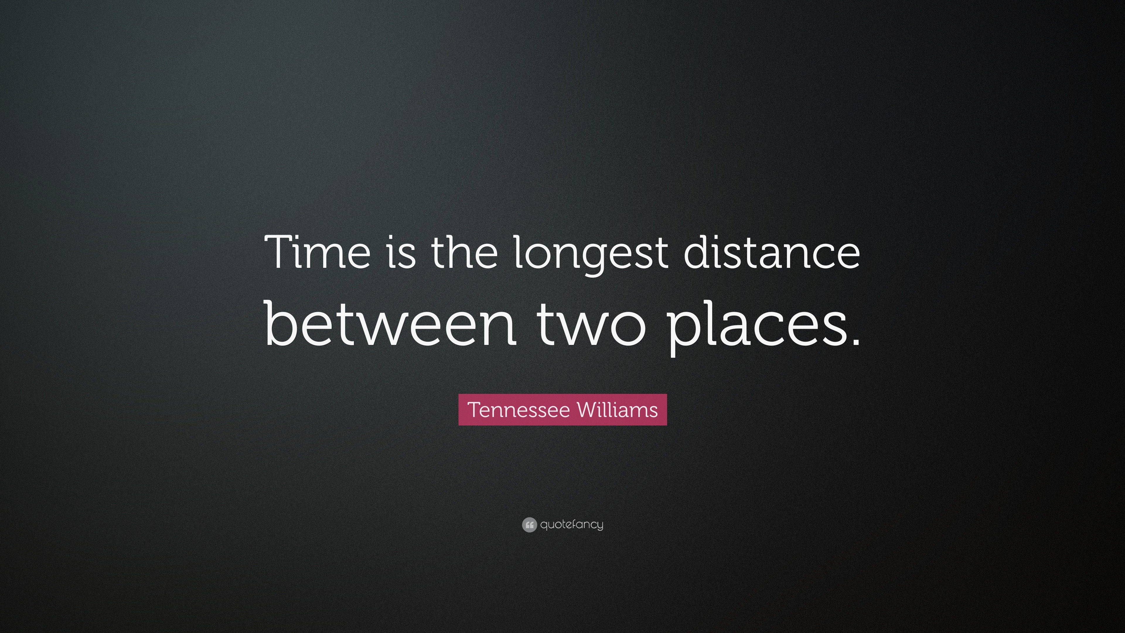 Tennessee Williams Quote: “Time is the longest distance between two ...