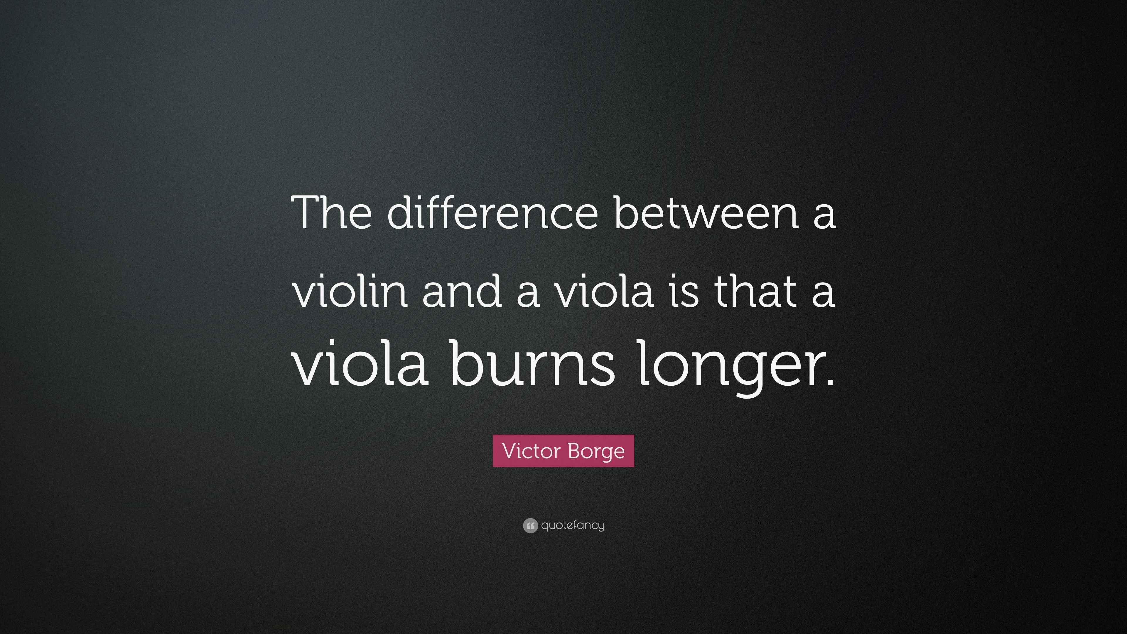 Victor Borge Quote: “The difference between a violin and a viola is ...