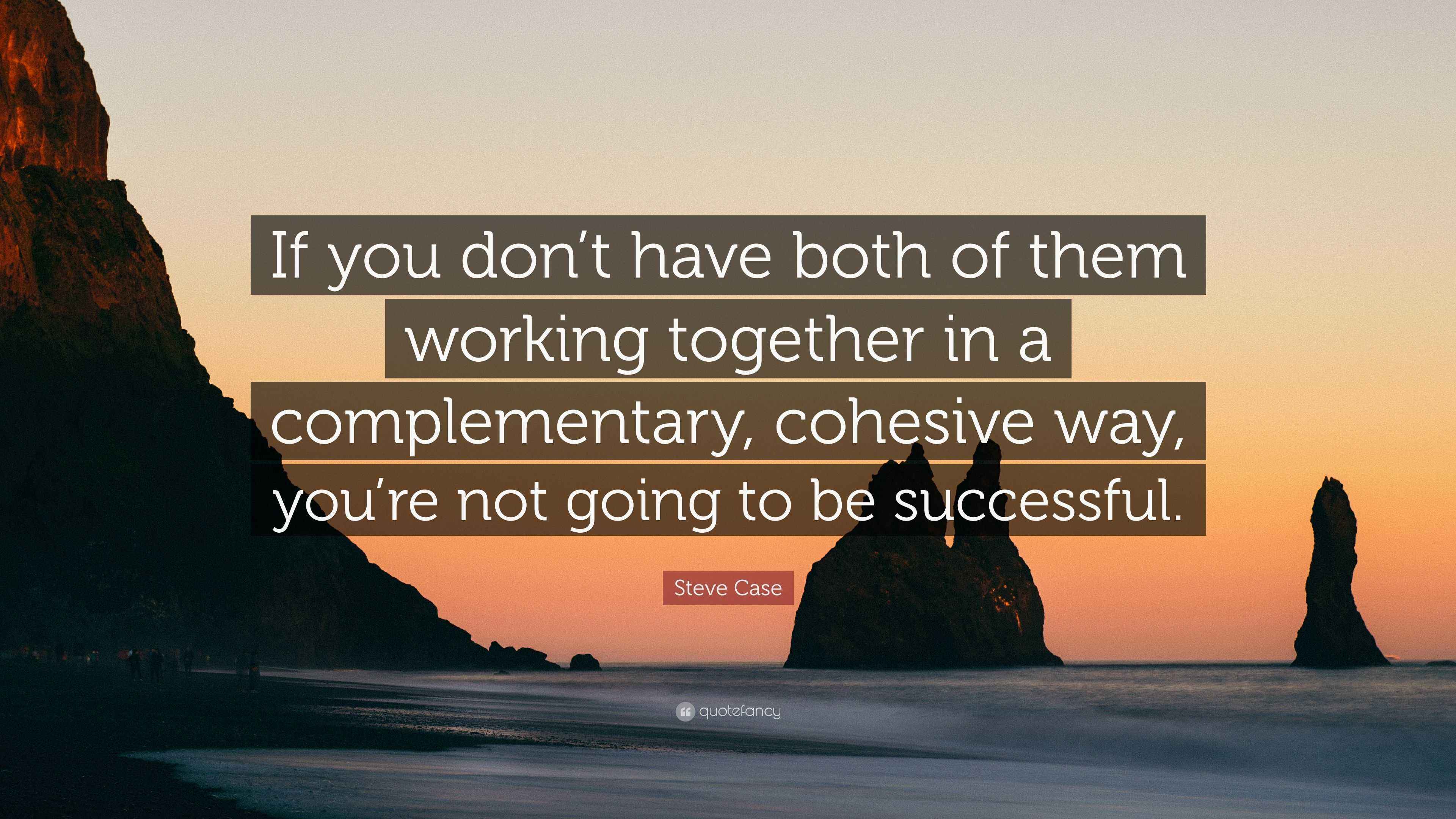 Steve Case Quote: “If you don’t have both of them working together in a ...