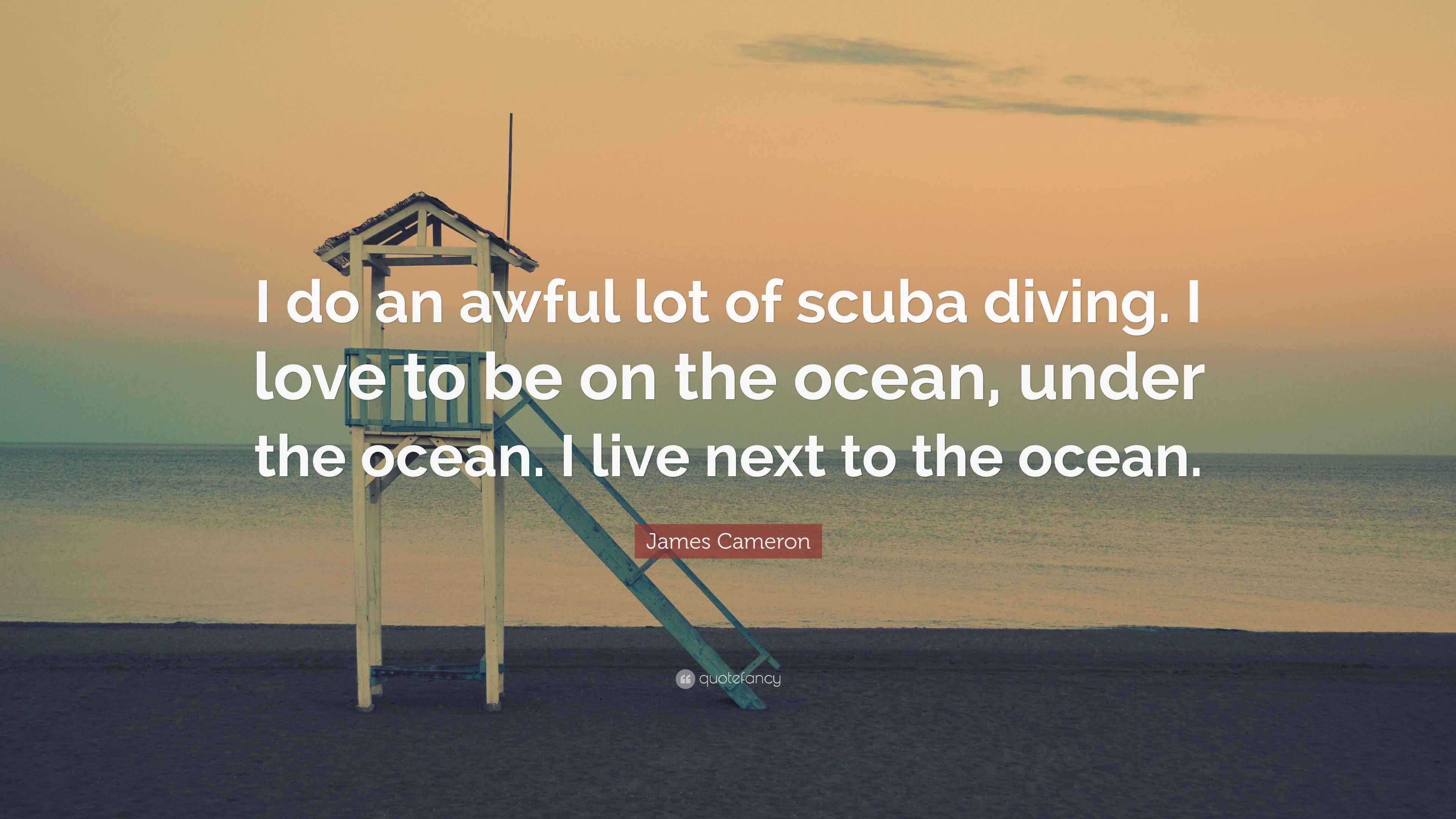 James Cameron Quote: “I do an awful lot of scuba diving. I love to be ...