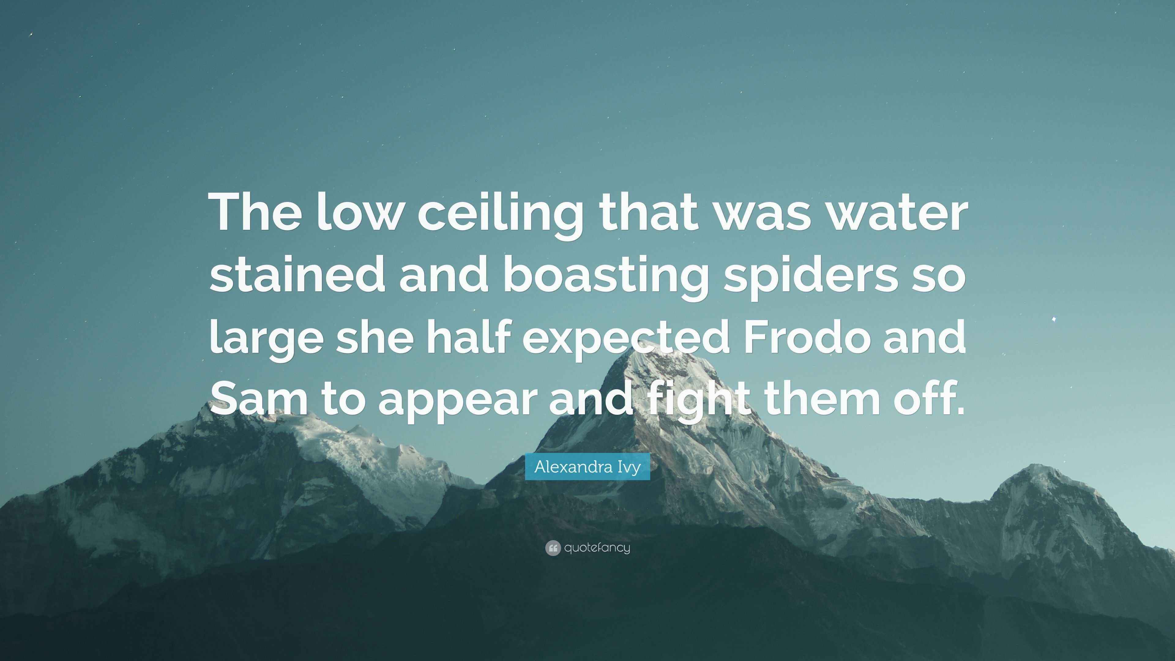 Alexandra Ivy Quote: “The low ceiling that was water stained and ...