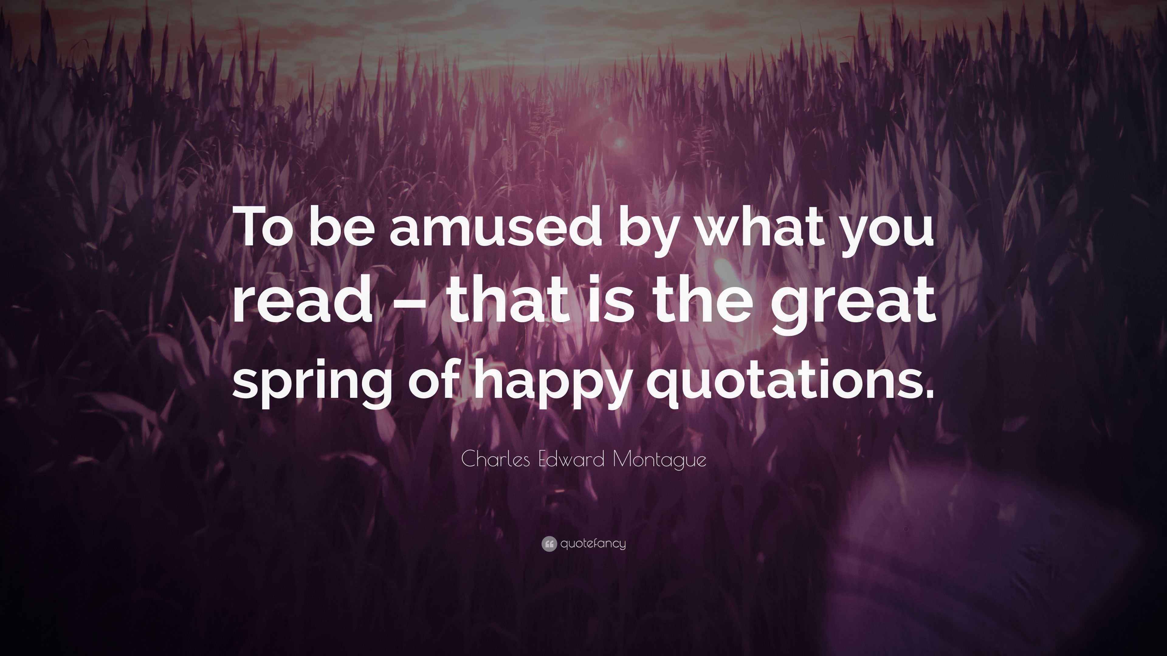 Charles Edward Montague Quote: “To be amused by what you read – that is ...