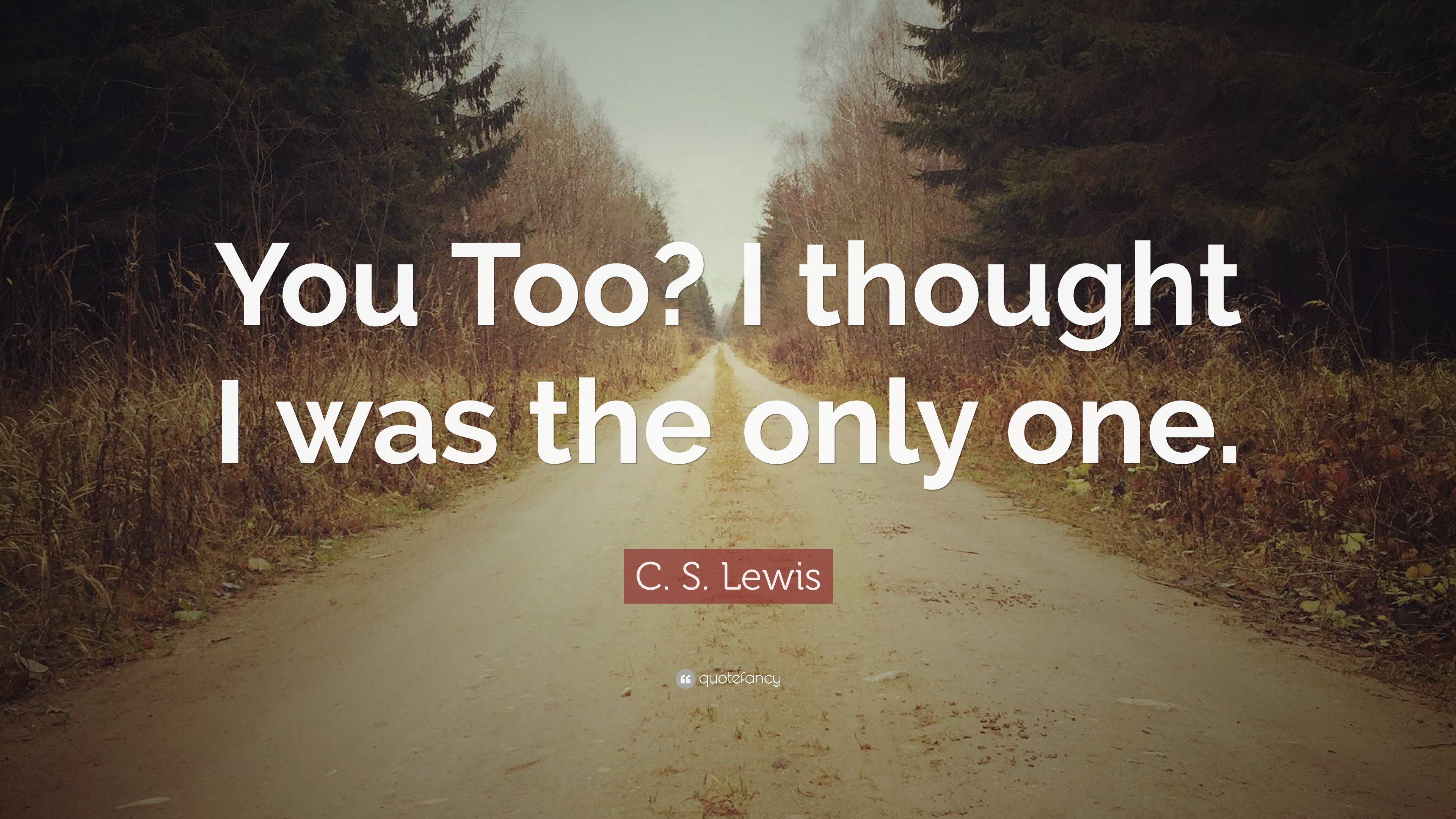 C. S. Lewis Quote: “You Too? I thought I was the only one.”