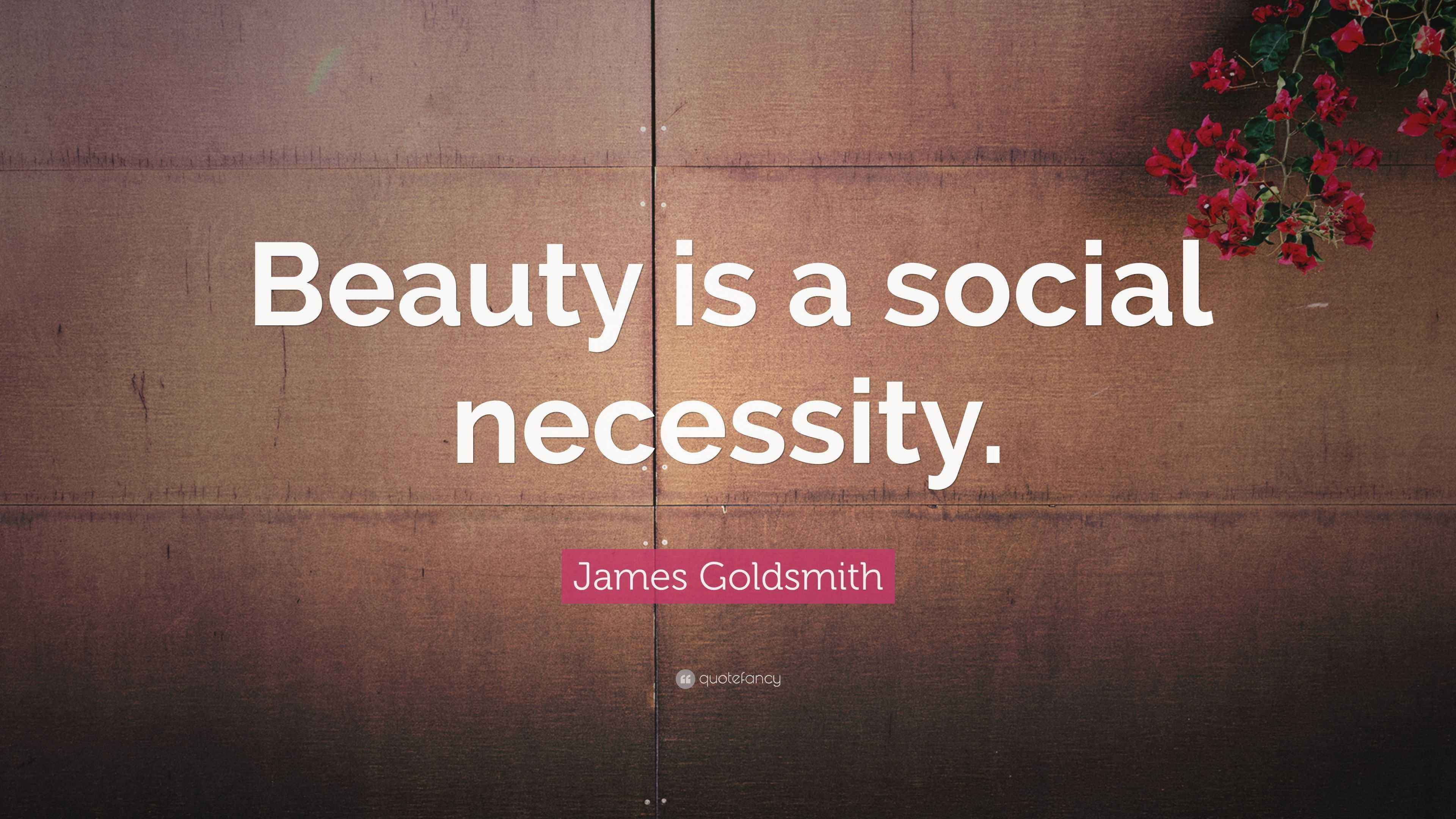 James Goldsmith Quote: “Beauty is a social necessity.”