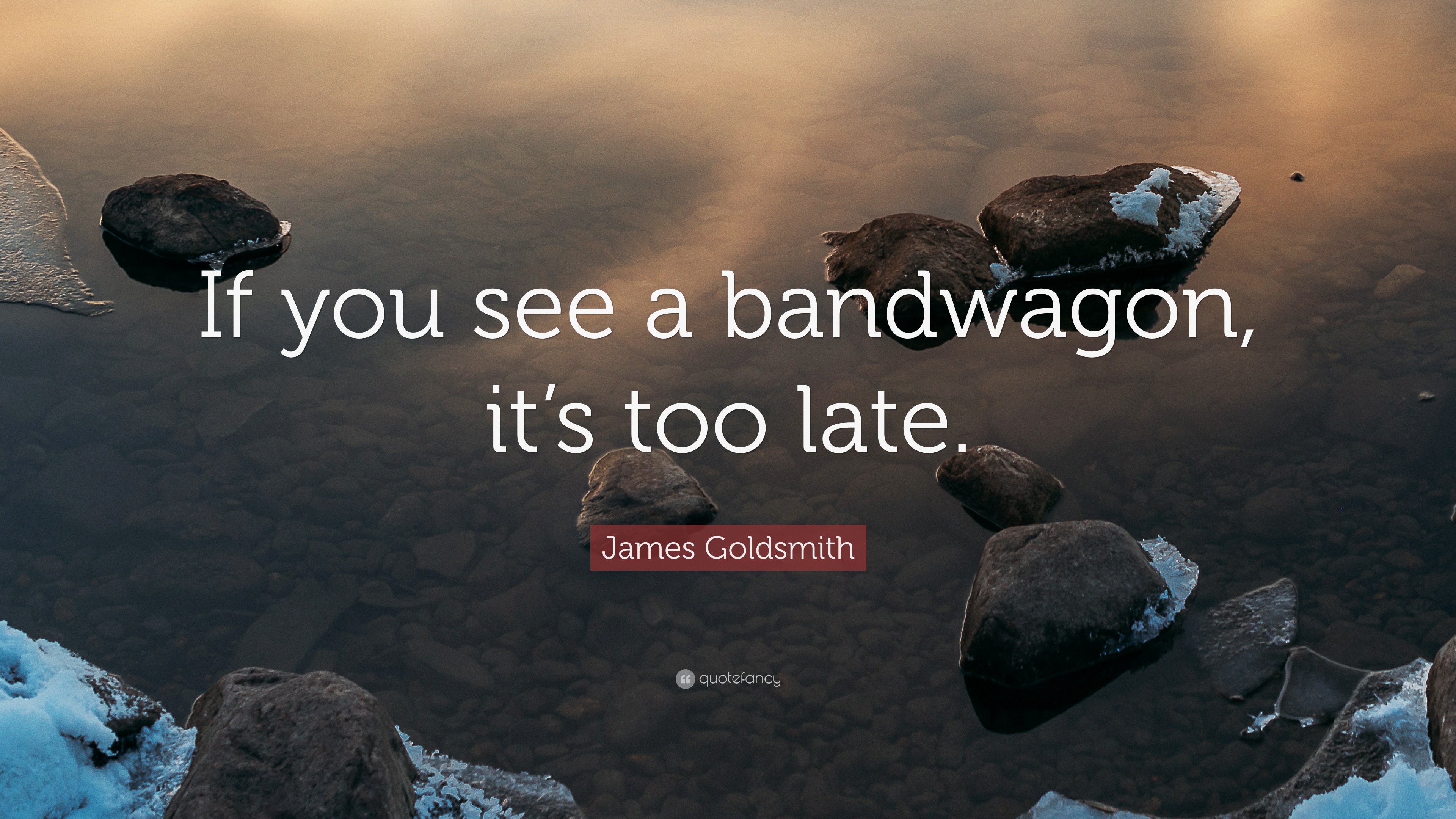 James Goldsmith Quote: “If you see a bandwagon, it’s too late.”