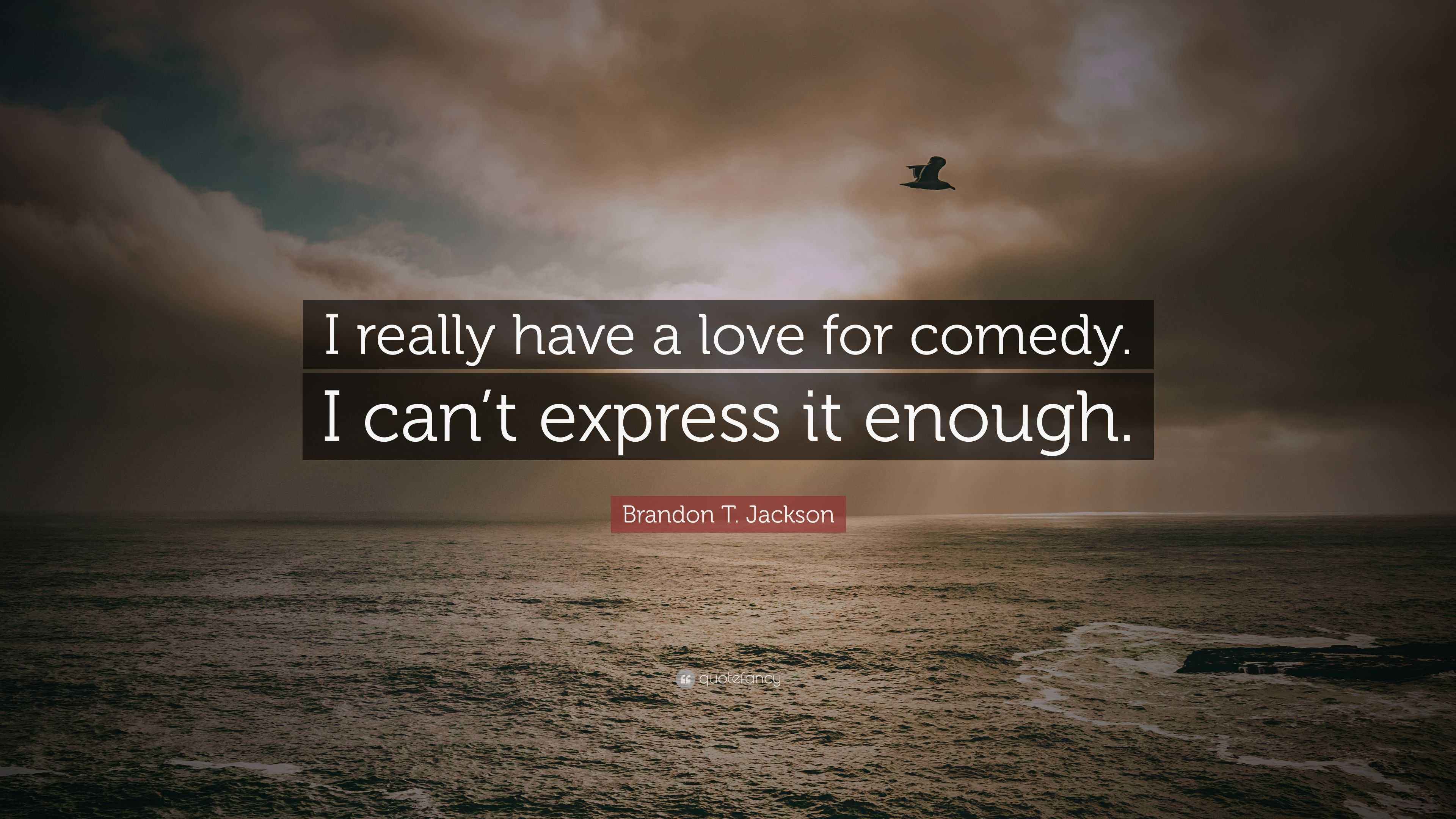 Brandon T. Jackson Quote: “I really have a love for comedy. I can’t ...