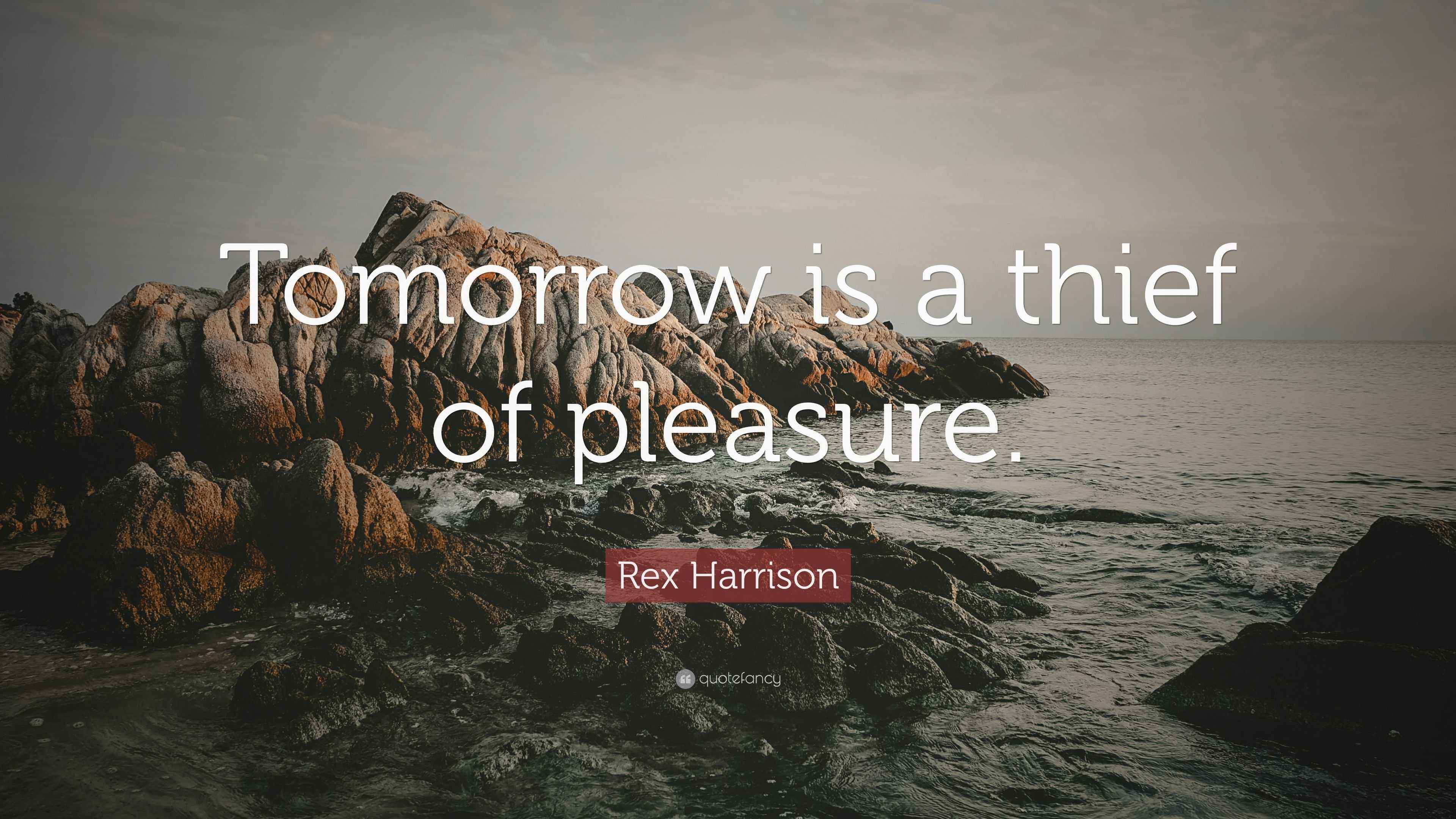Rex Harrison Quote: “Tomorrow is a thief of pleasure.”