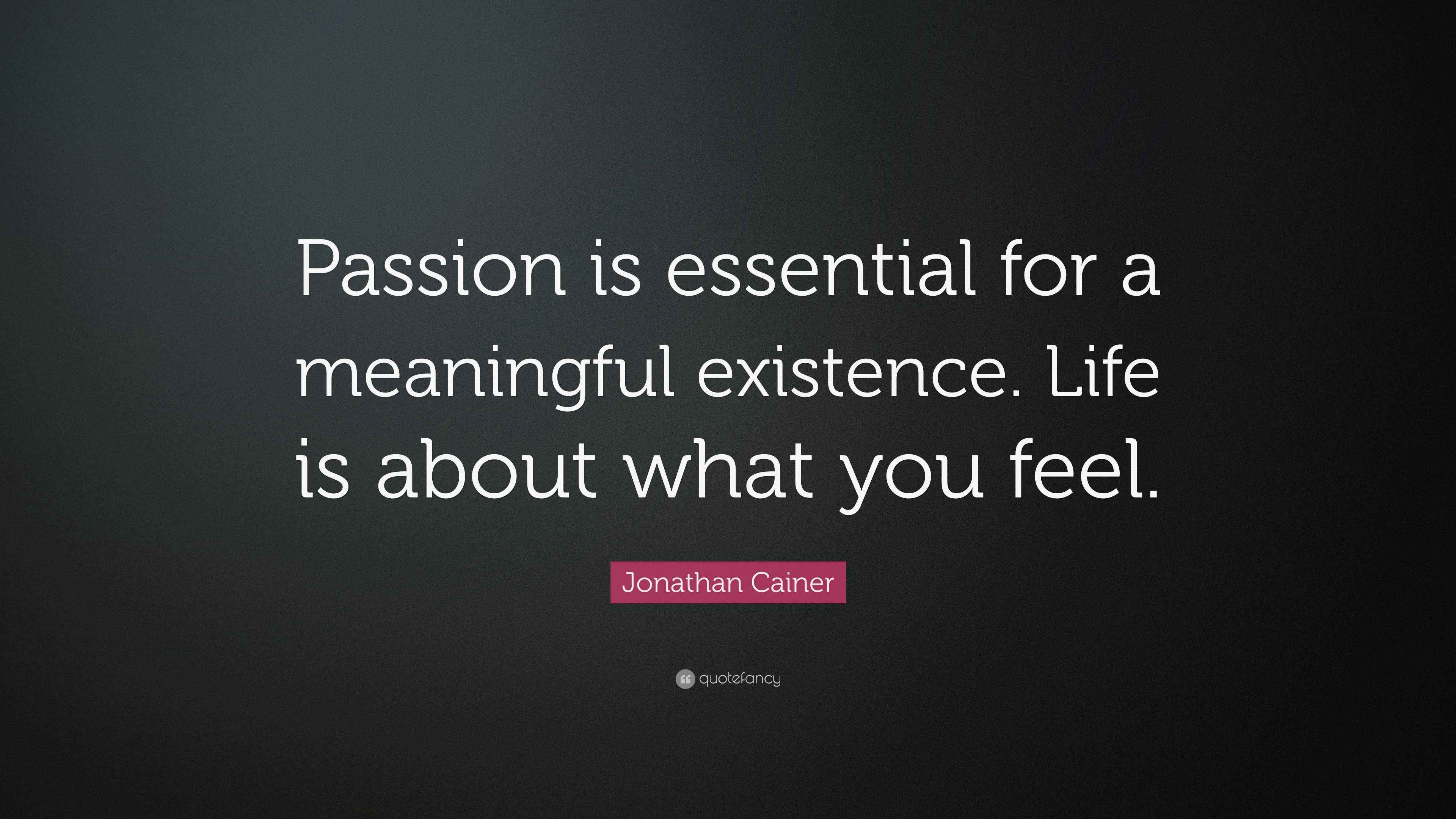Jonathan Cainer Quote: “Passion is essential for a meaningful existence ...