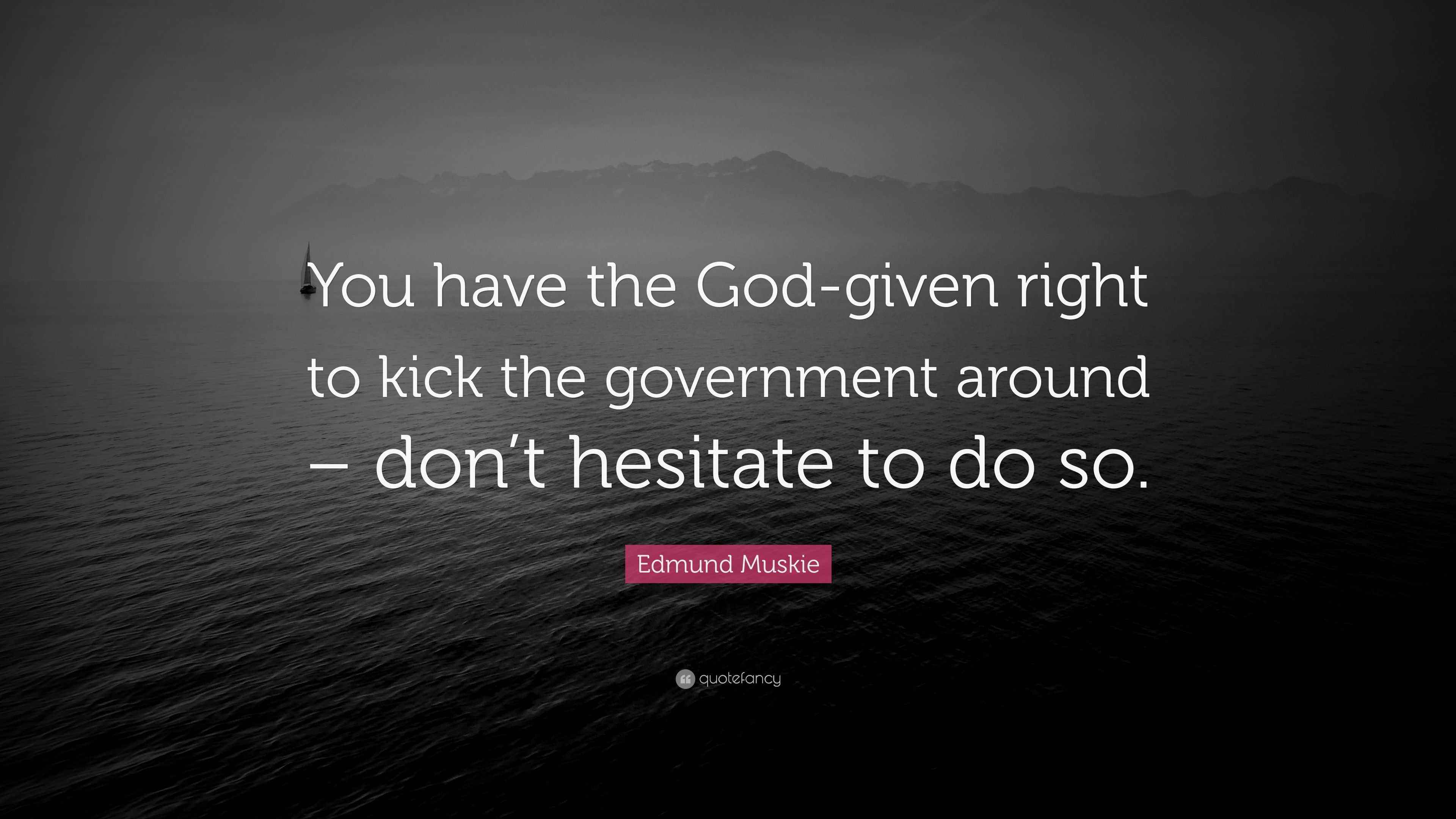 Edmund Muskie Quote: “You have the God-given right to kick the ...