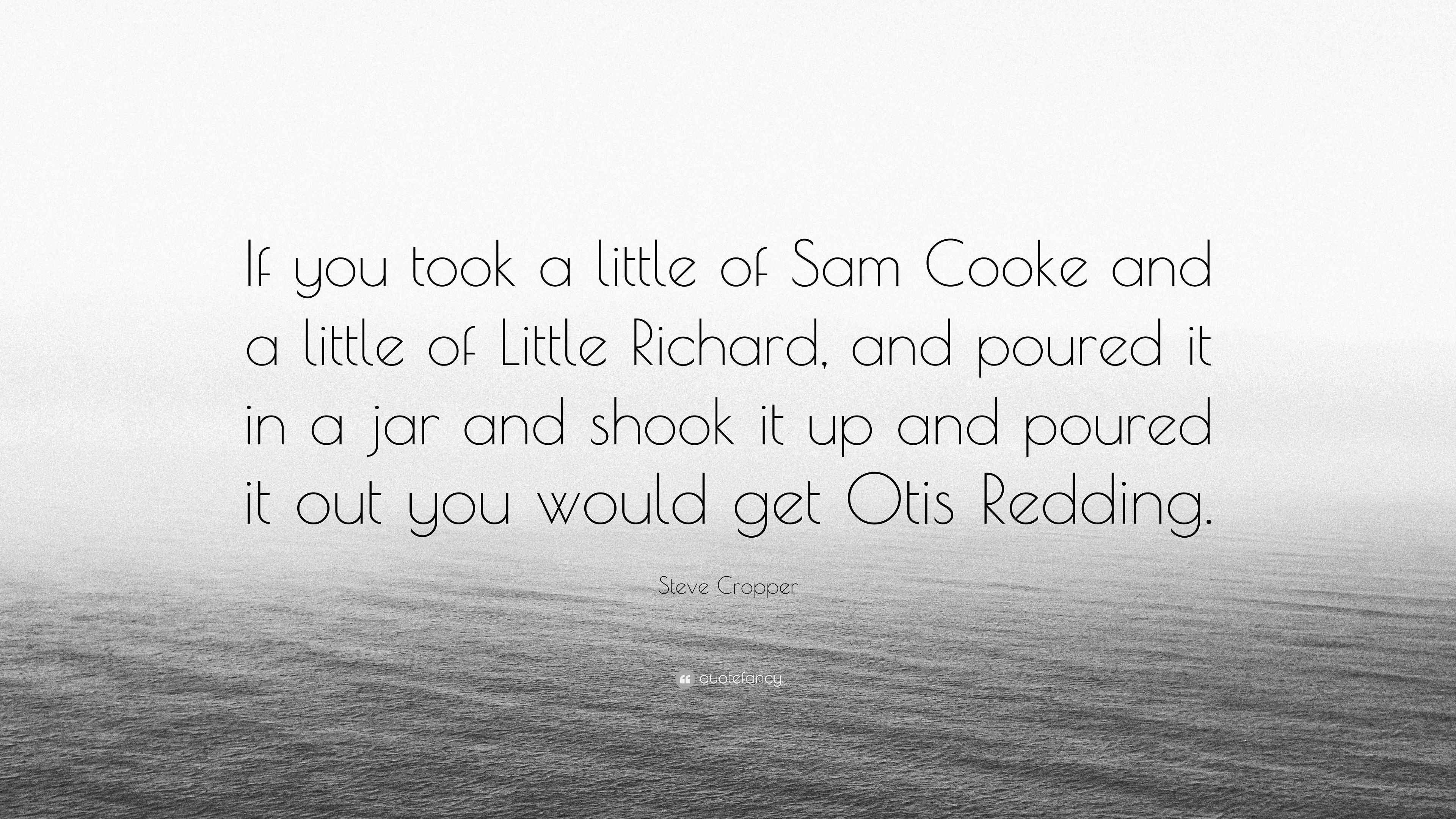 Steve Cropper Quote: “If you took a little of Sam Cooke and a little of ...
