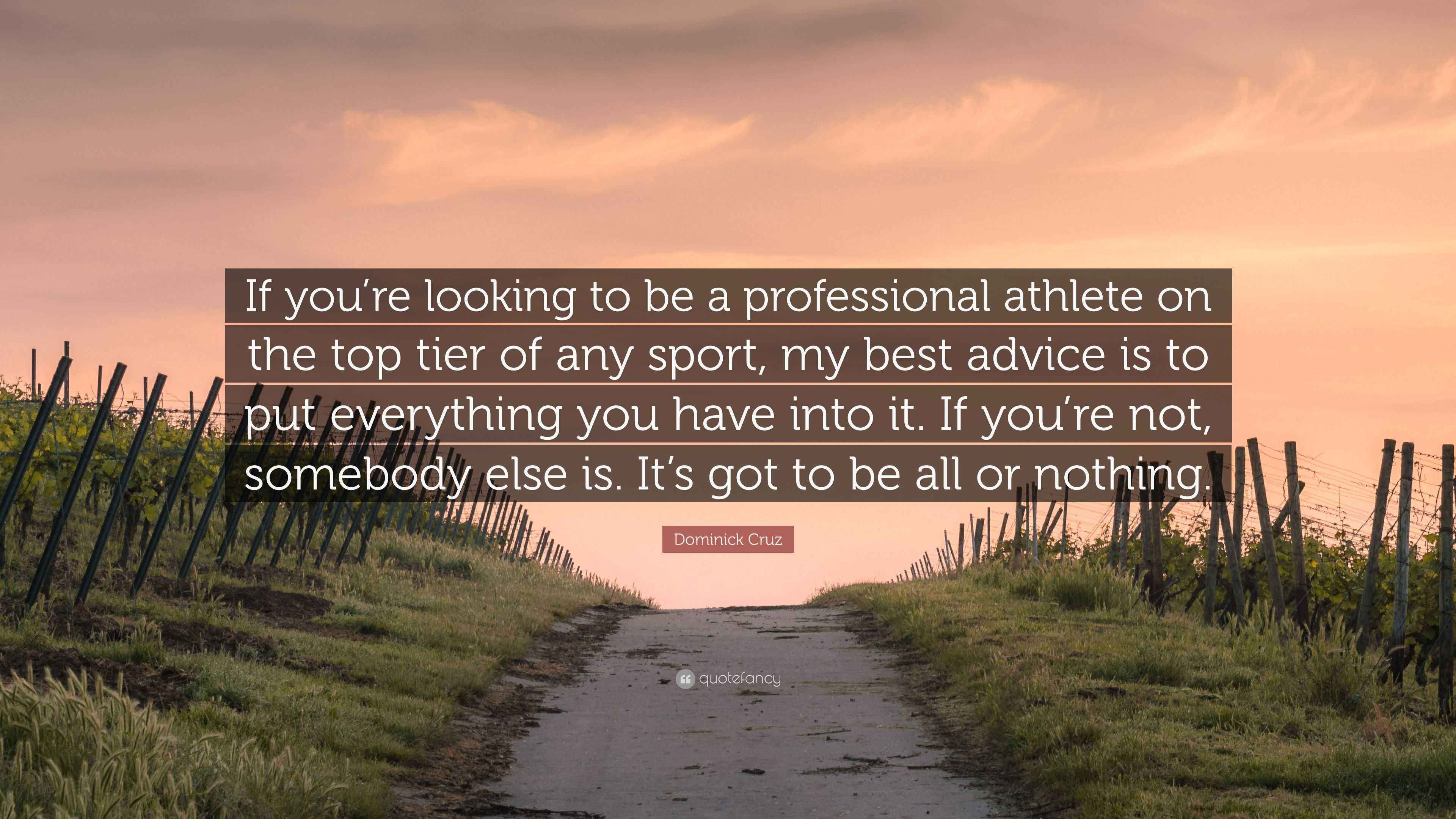 Dominick Cruz Quote: “If you’re looking to be a professional athlete on ...