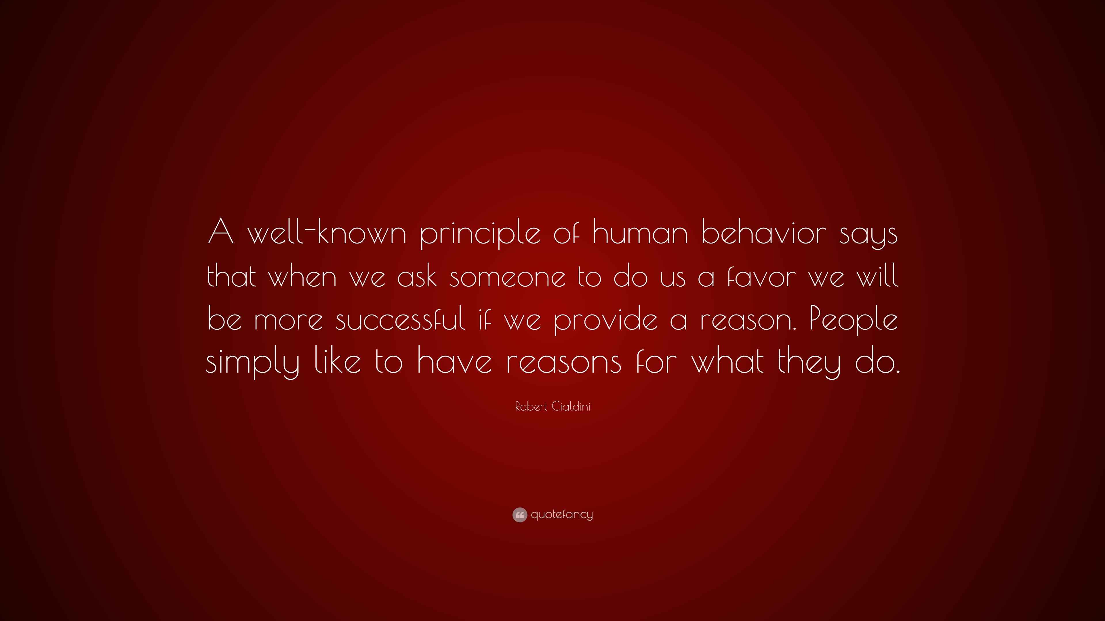 Robert Cialdini Quote: “A well-known principle of human behavior says ...