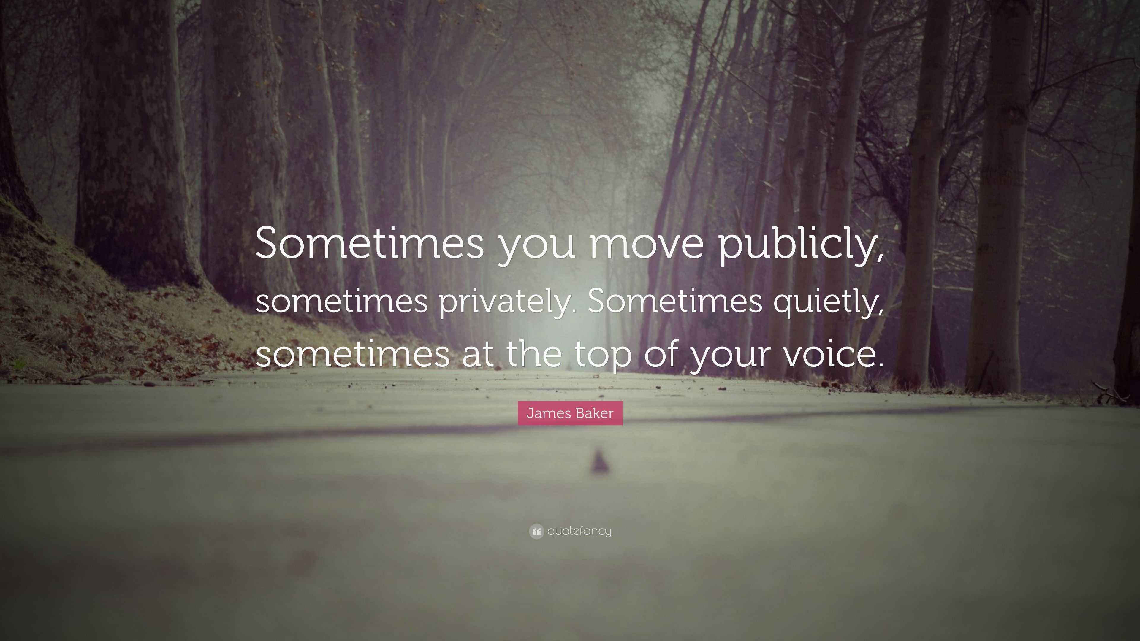 James Baker Quote: “Sometimes you move publicly, sometimes privately ...