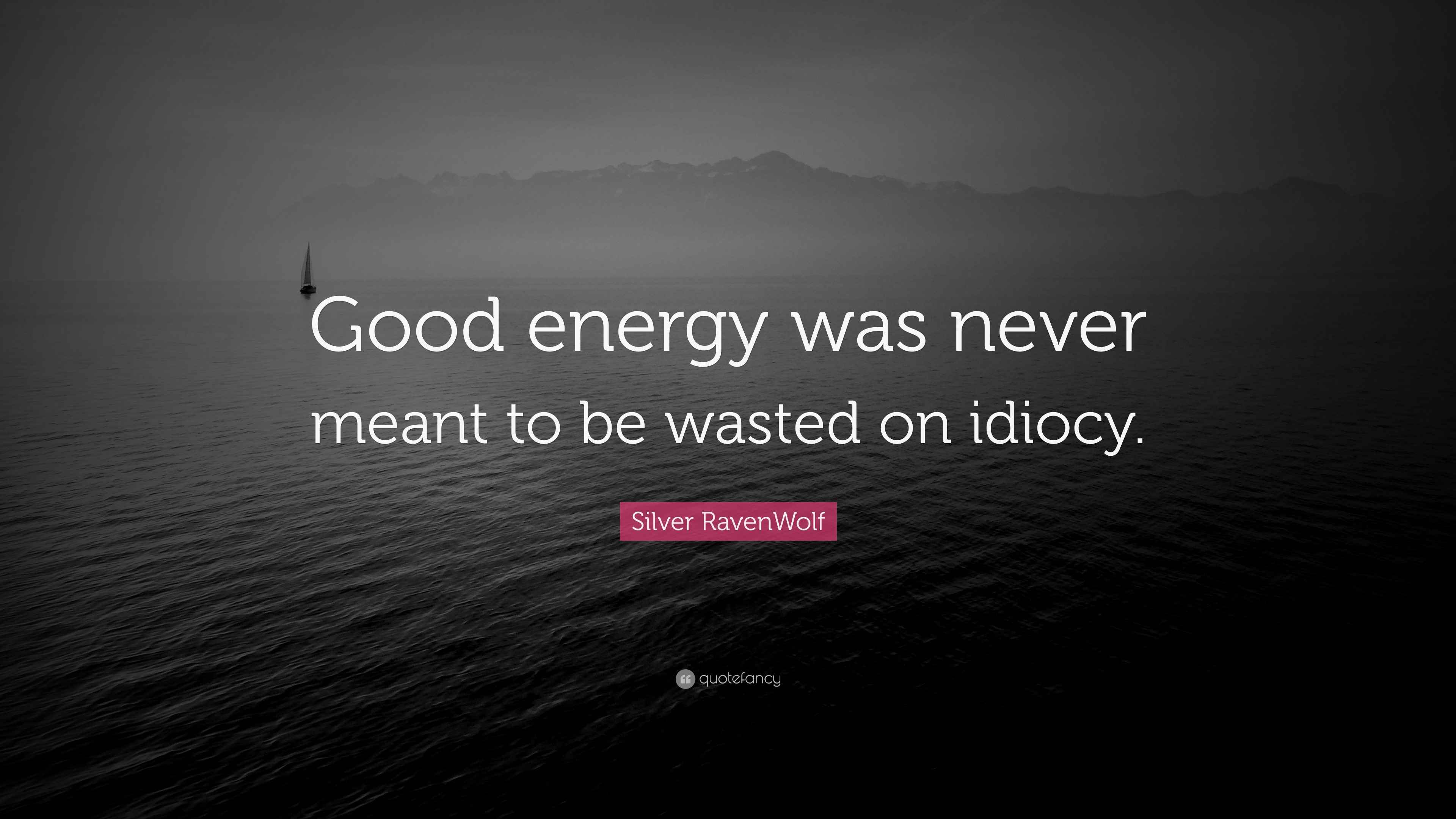 Silver RavenWolf Quote: “Good energy was never meant to be wasted on ...