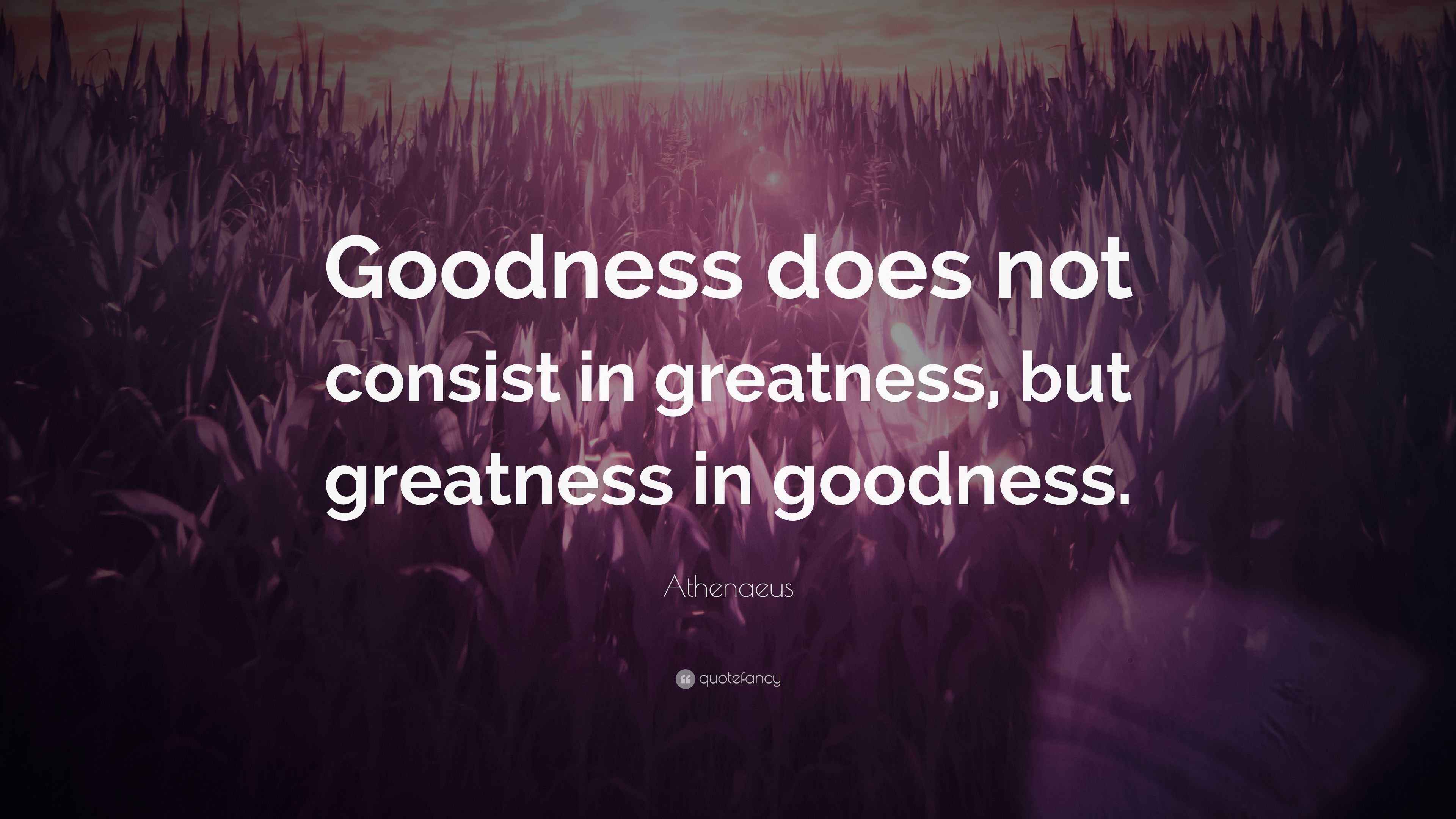Athenaeus Quote: “Goodness does not consist in greatness, but greatness ...