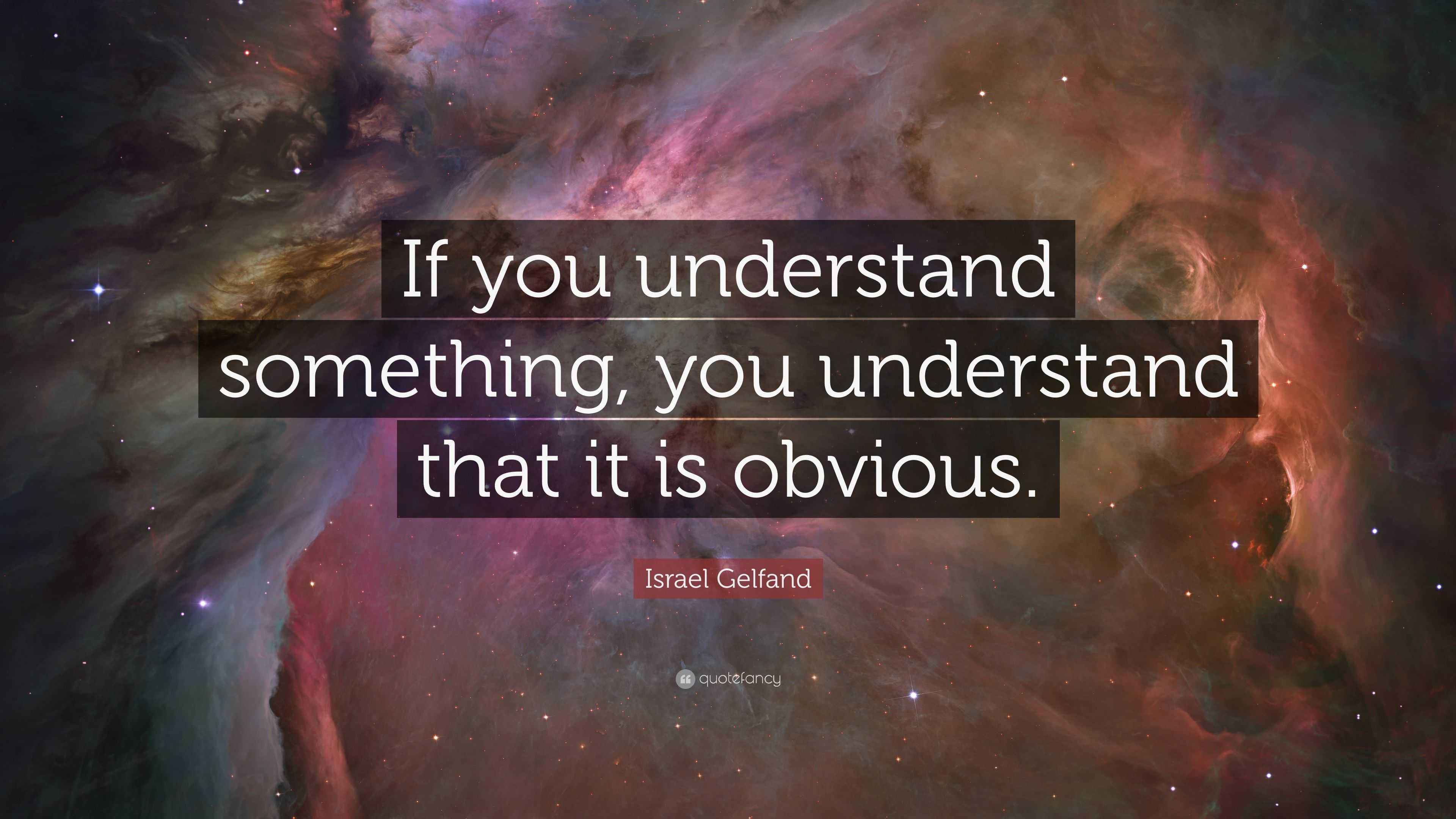 Israel Gelfand Quote: “If you understand something, you understand that ...
