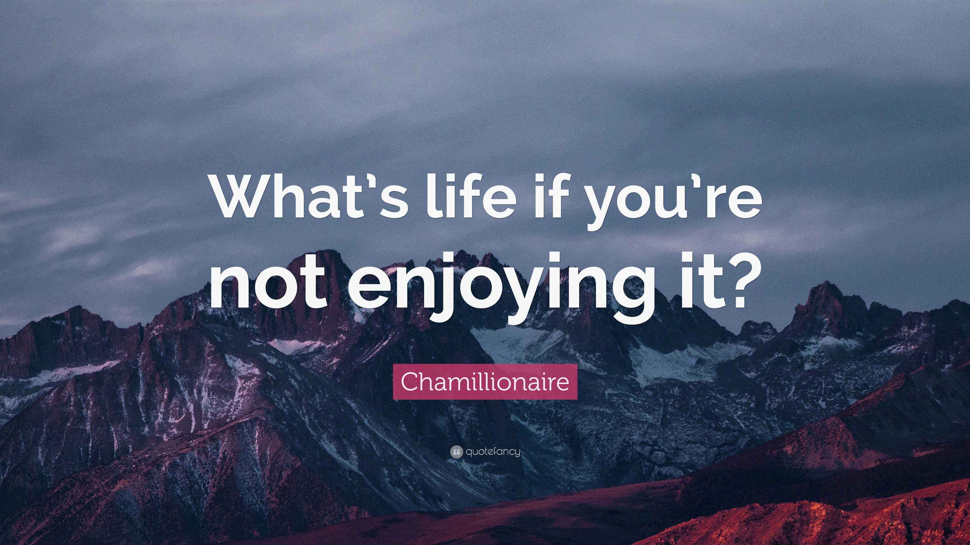 “What’s life if you’re not enjoying it?” — Chamillionaire