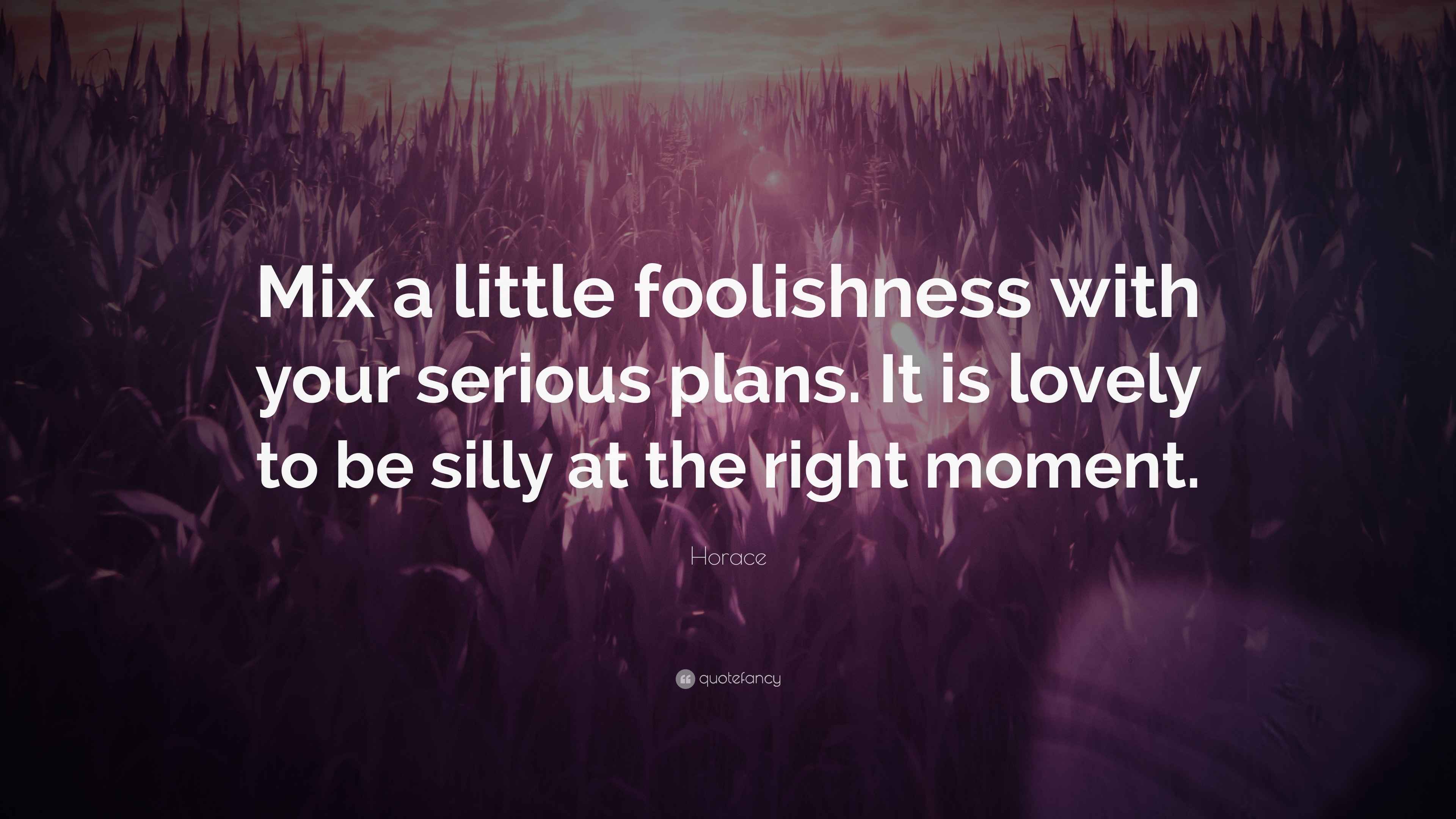 Horace Quote: “Mix a little foolishness with your serious plans. It is ...