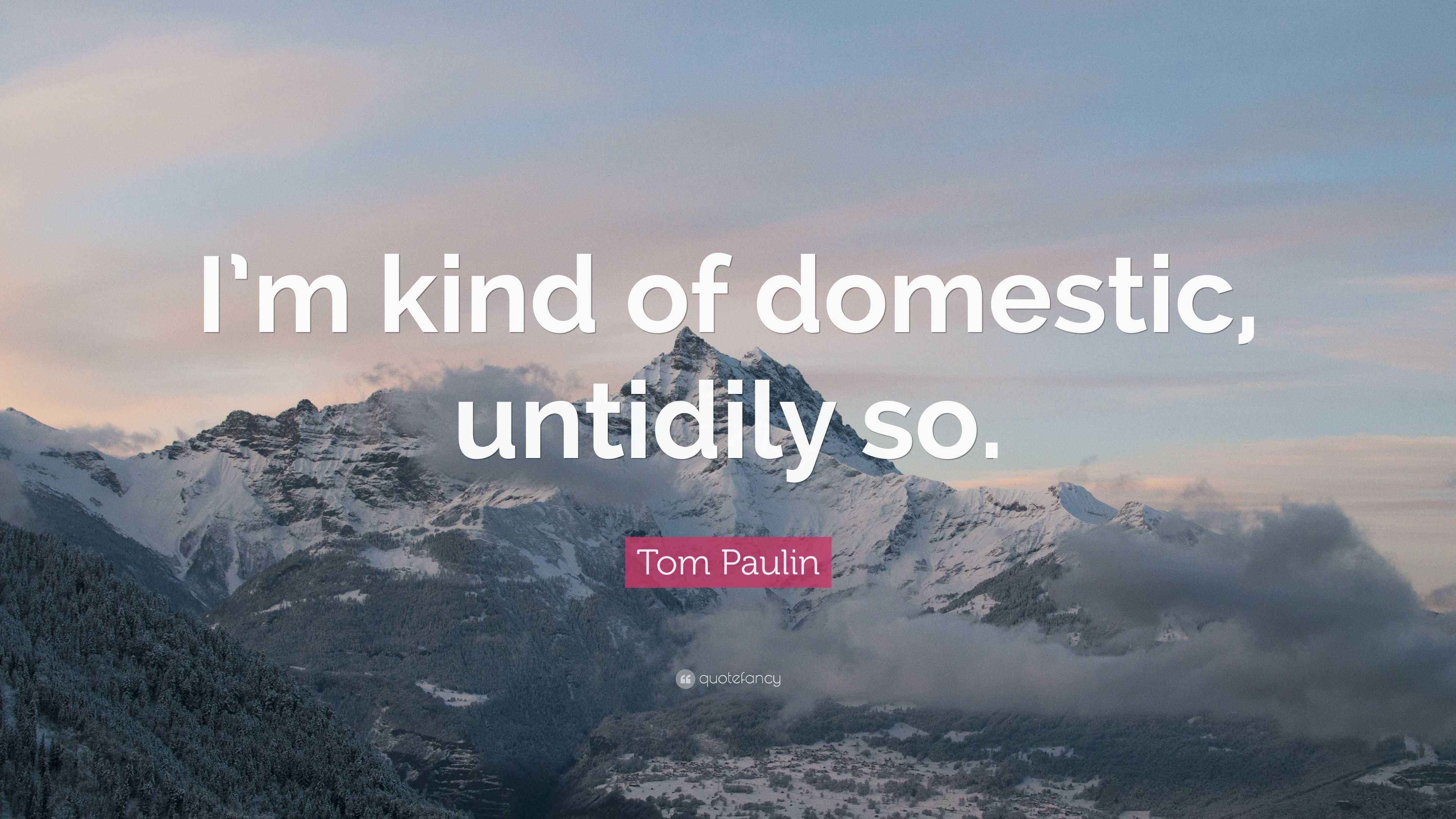 Tom Paulin Quote: “I’m kind of domestic, untidily so.”