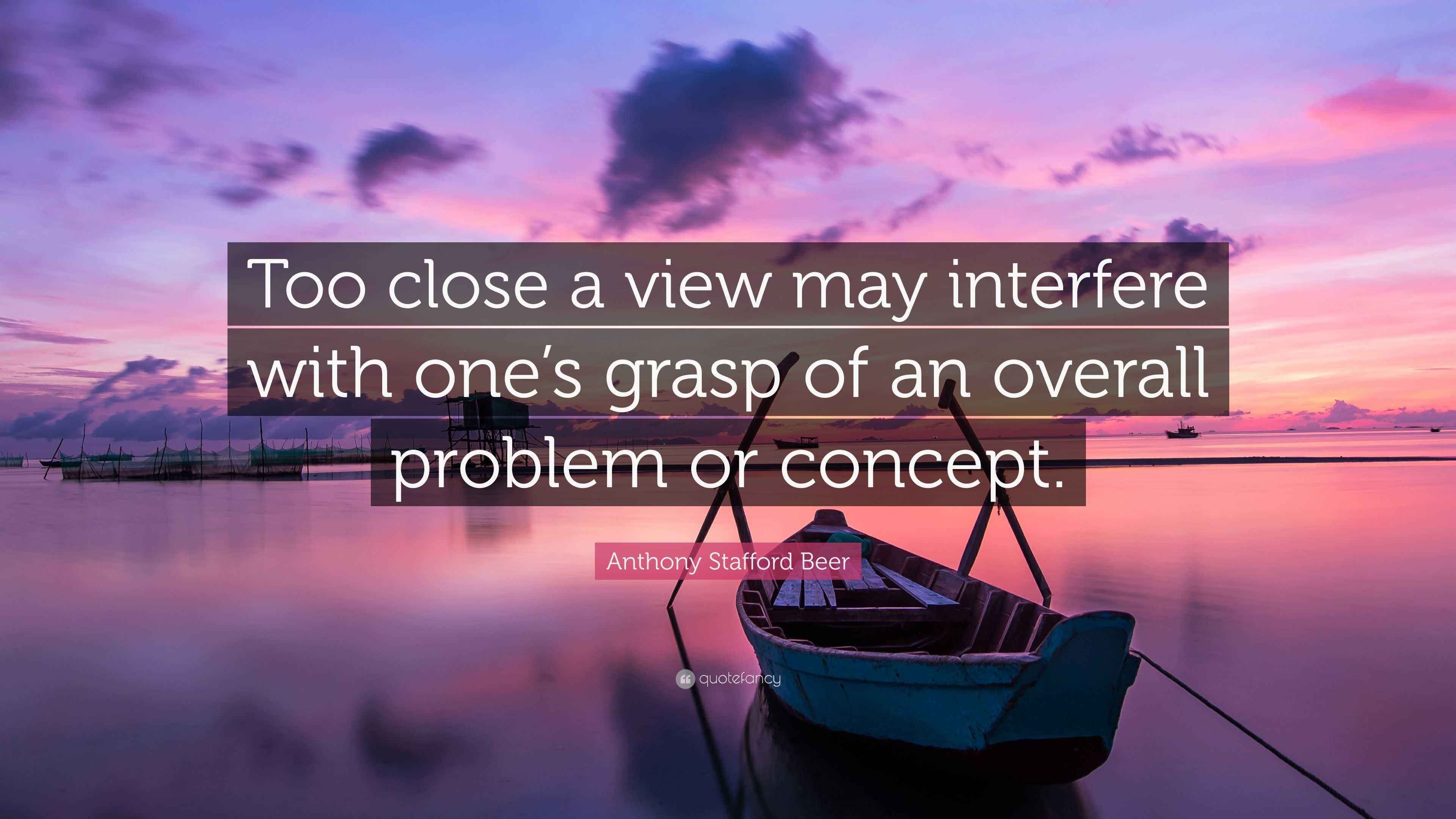 Anthony Stafford Beer Quote: “Too close a view may interfere with one’s ...