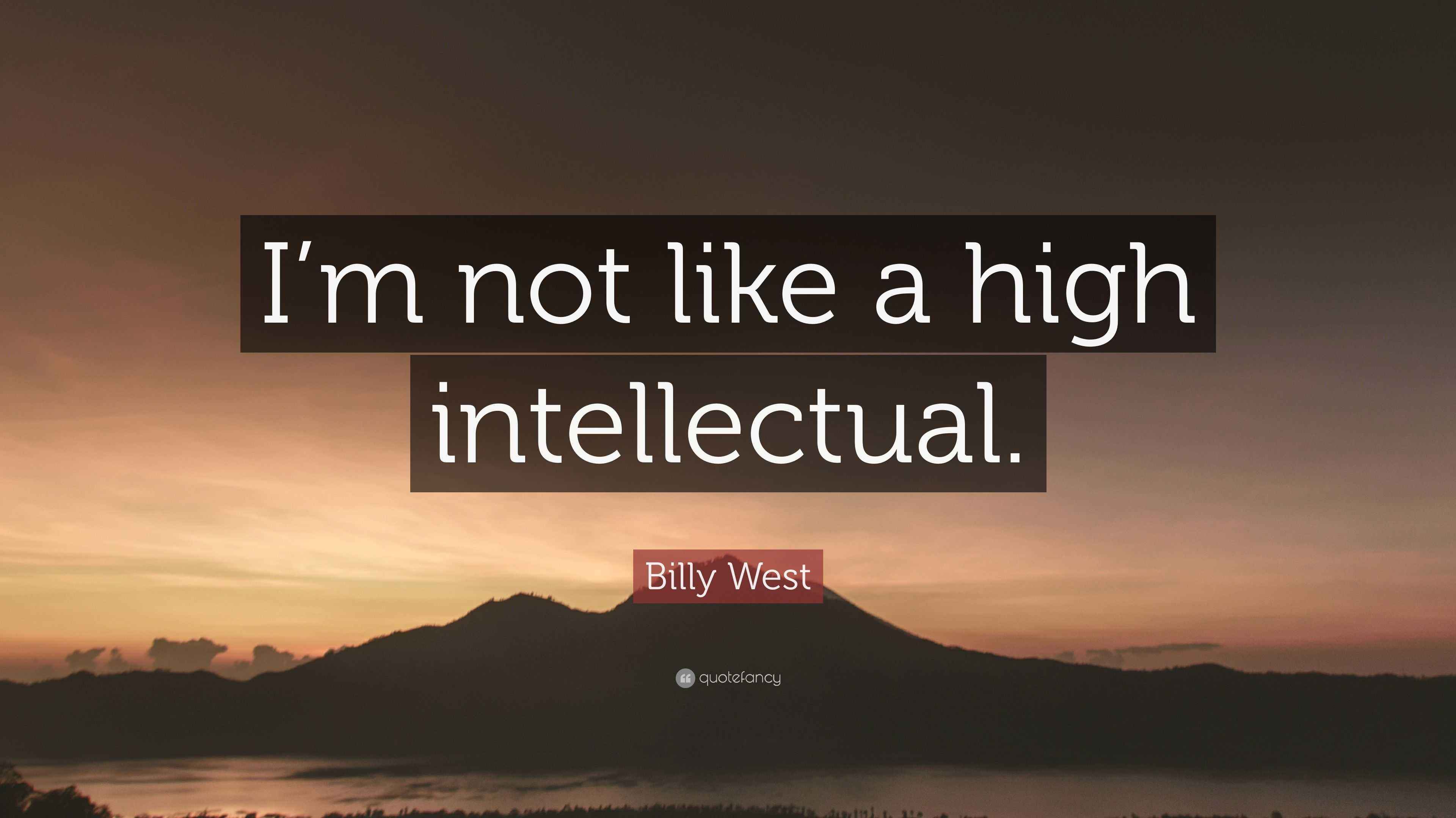 Billy West Quote: “I’m not like a high intellectual.”