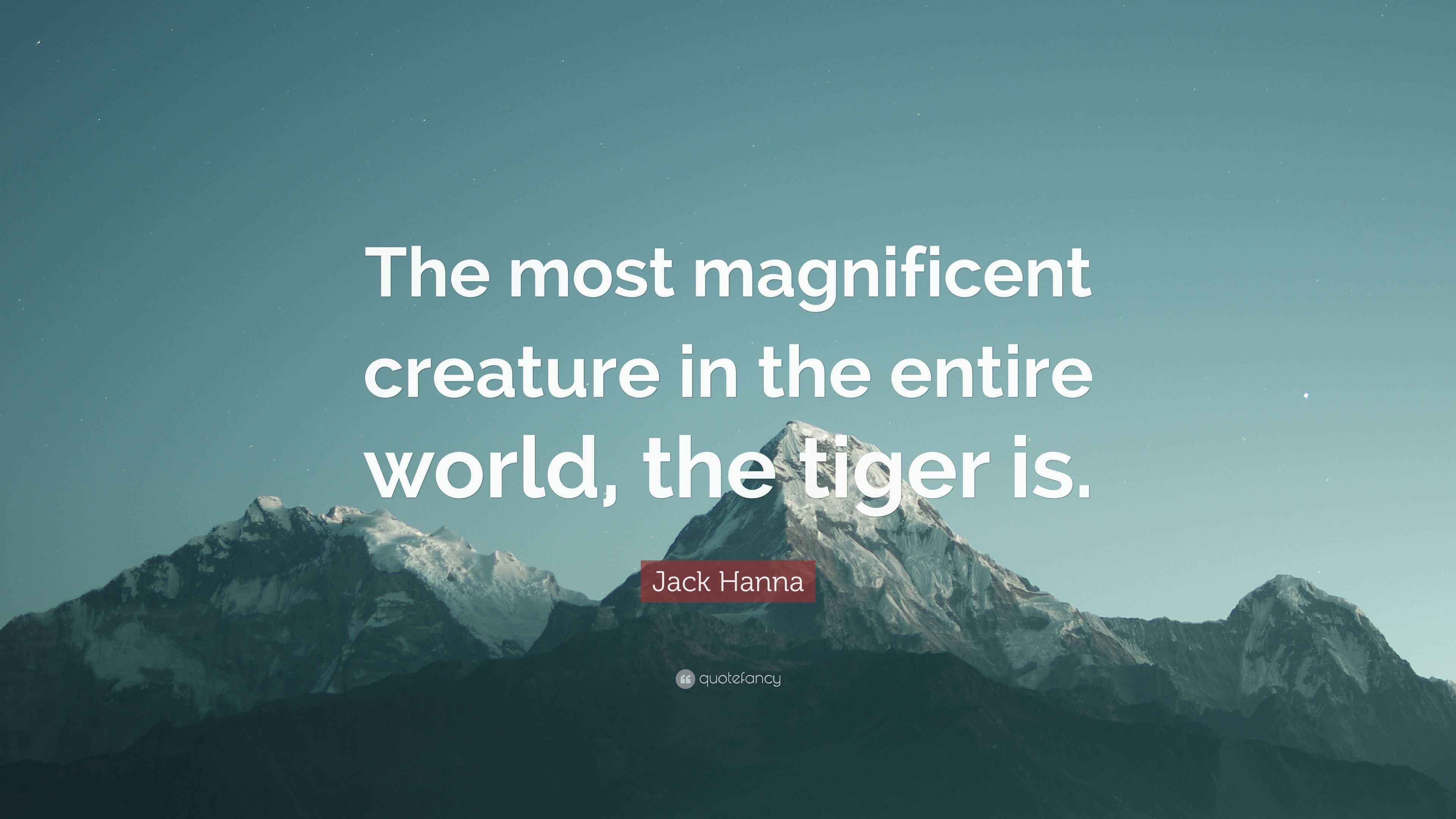 Jack Hanna Quote: “The most magnificent creature in the entire world ...