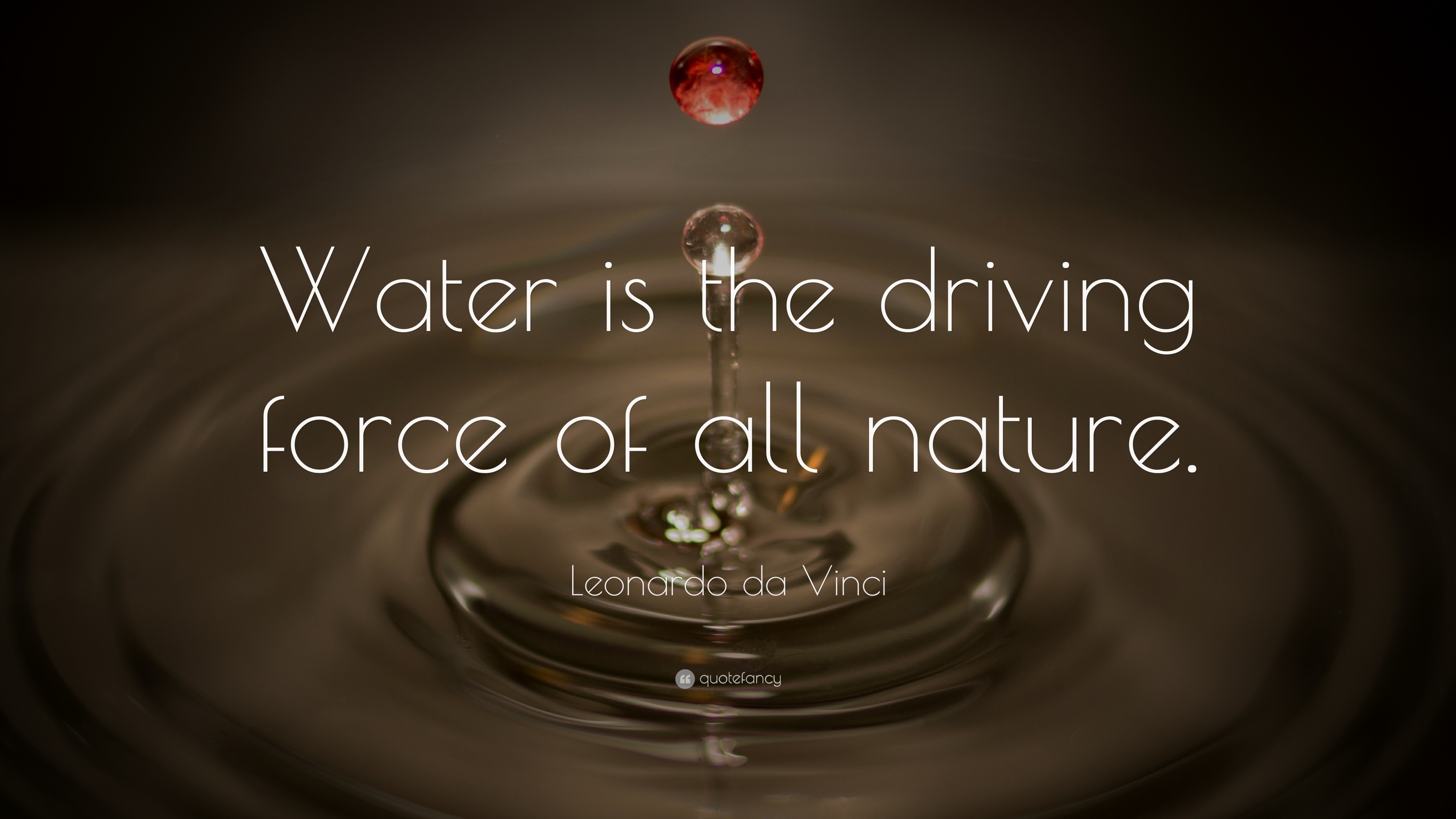 Leonardo da Vinci Quote: “Water is the driving force of all nature.”