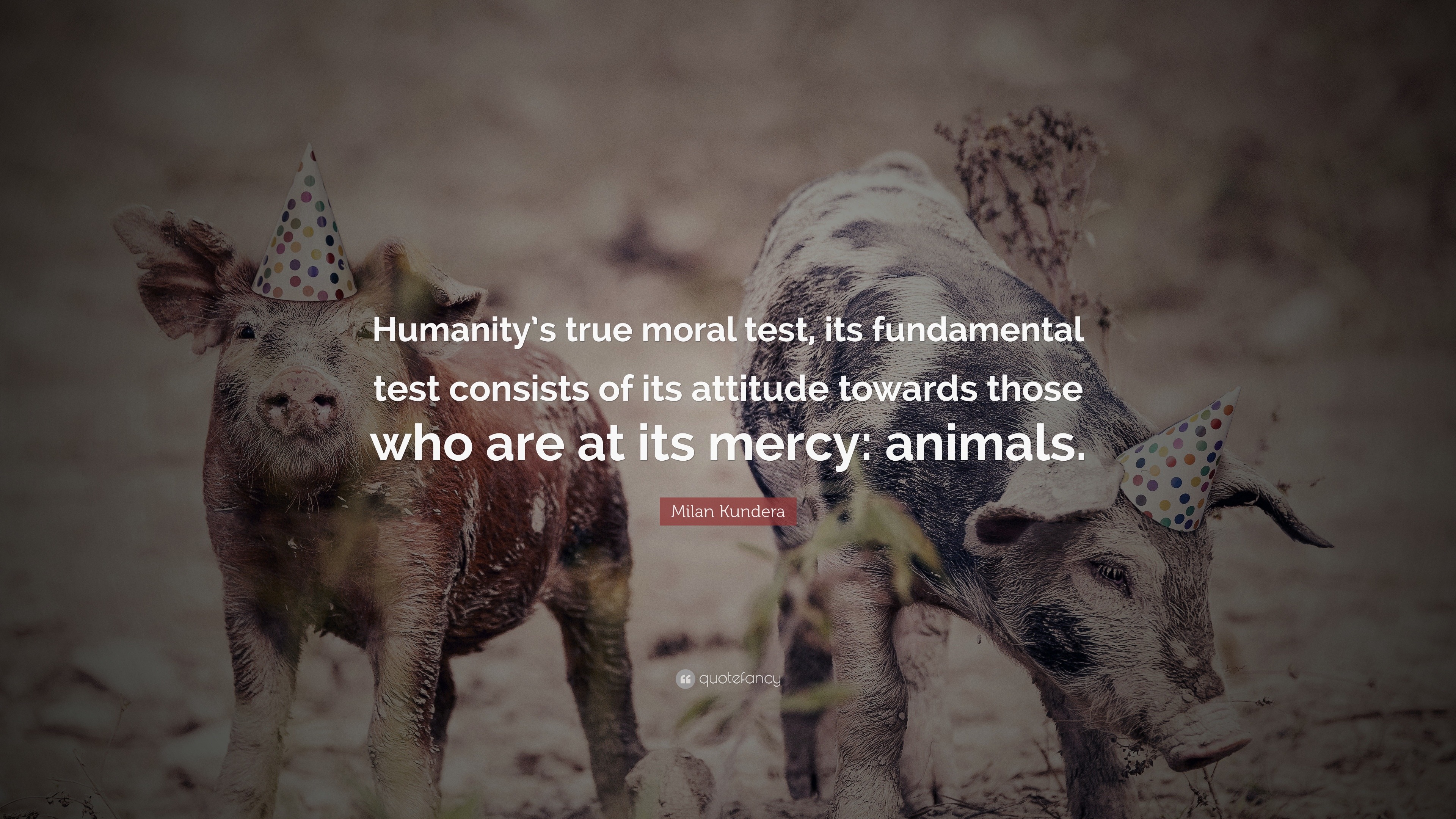 Milan Kundera Quote: “Humanity’s true moral test, its fundamental test ...