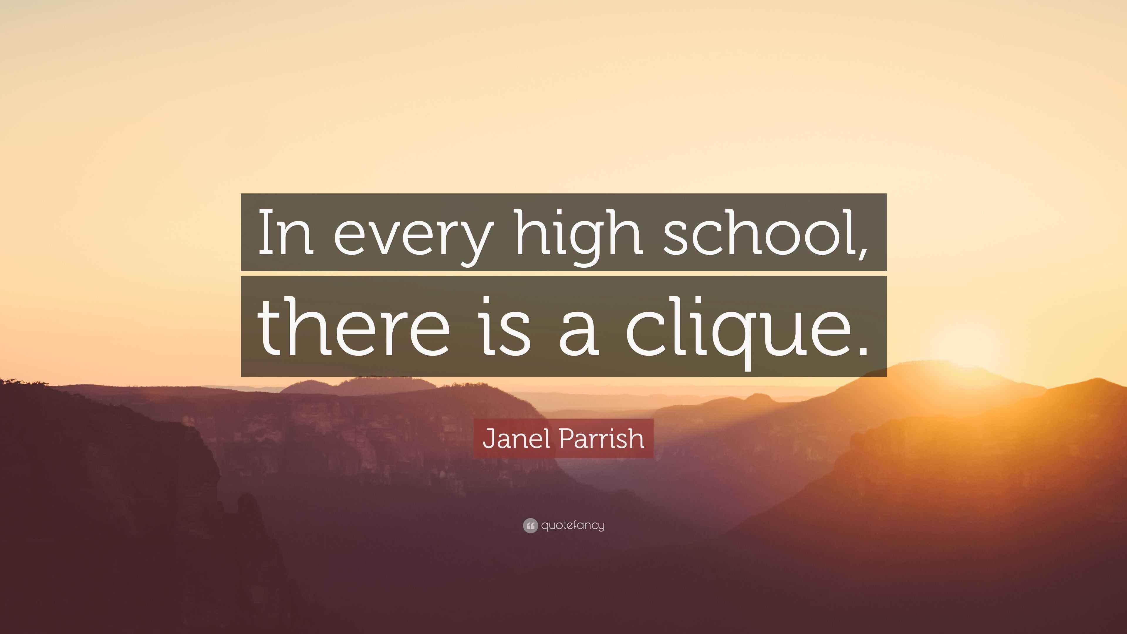 Janel Parrish Quote: “In every high school, there is a clique.”