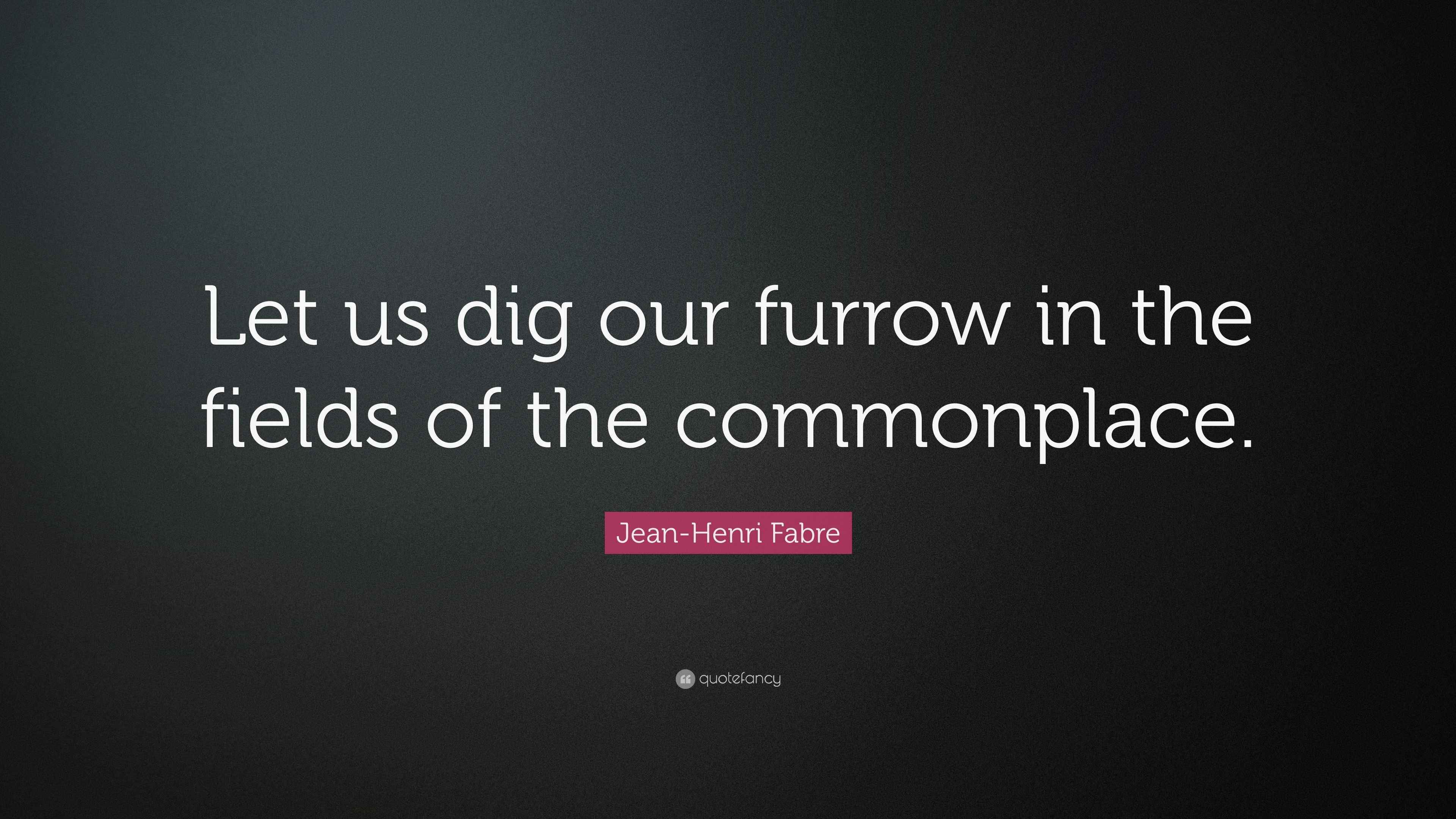 Jean-Henri Fabre Quote: “Let us dig our furrow in the fields of the ...