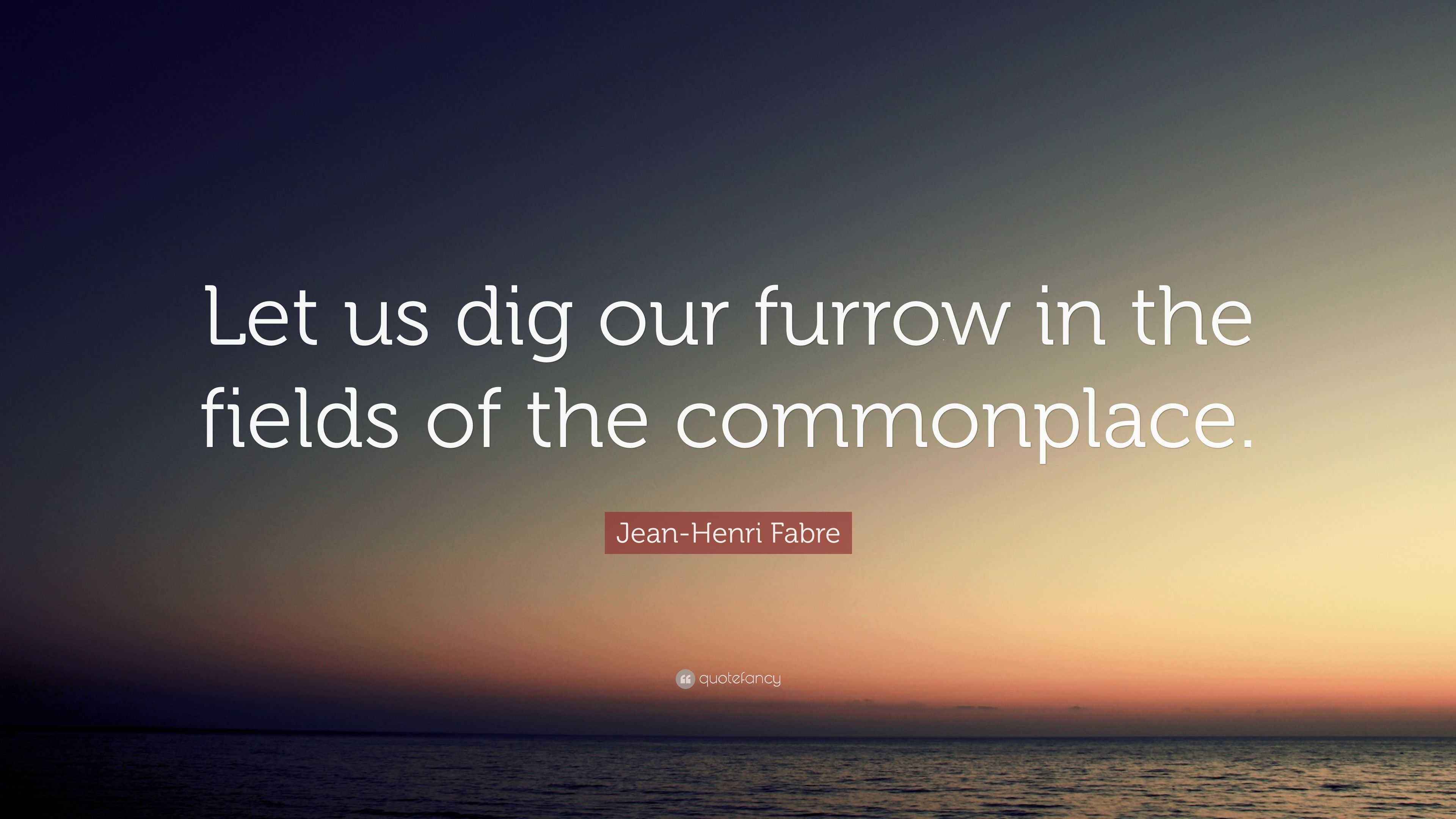 Jean-Henri Fabre Quote: “Let us dig our furrow in the fields of the ...