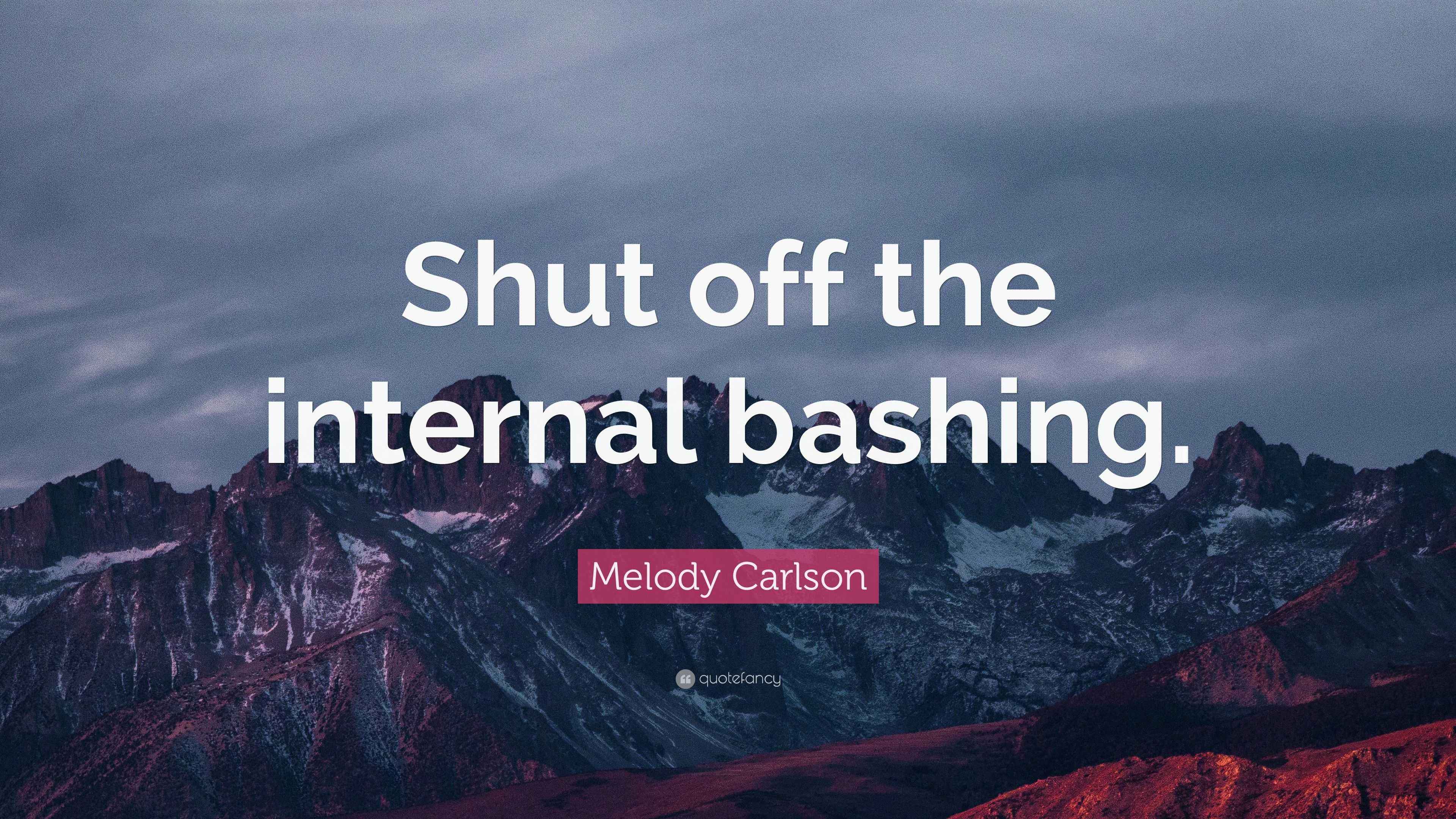 Melody Carlson Quote: “Shut off the internal bashing.”