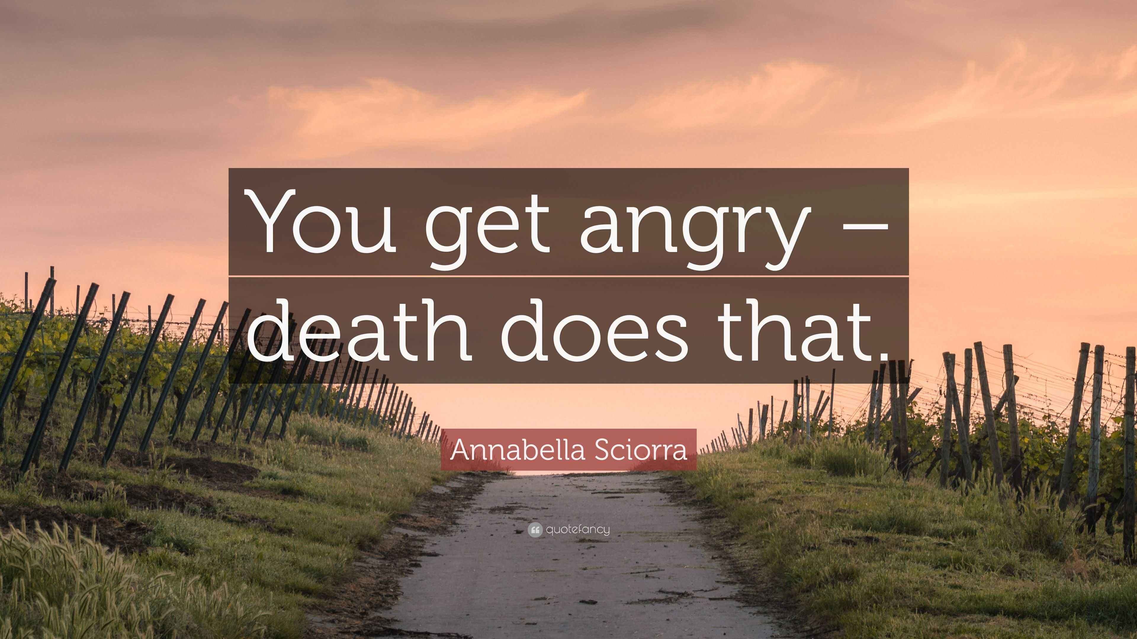 Annabella Sciorra Quote: “You get angry – death does that.”