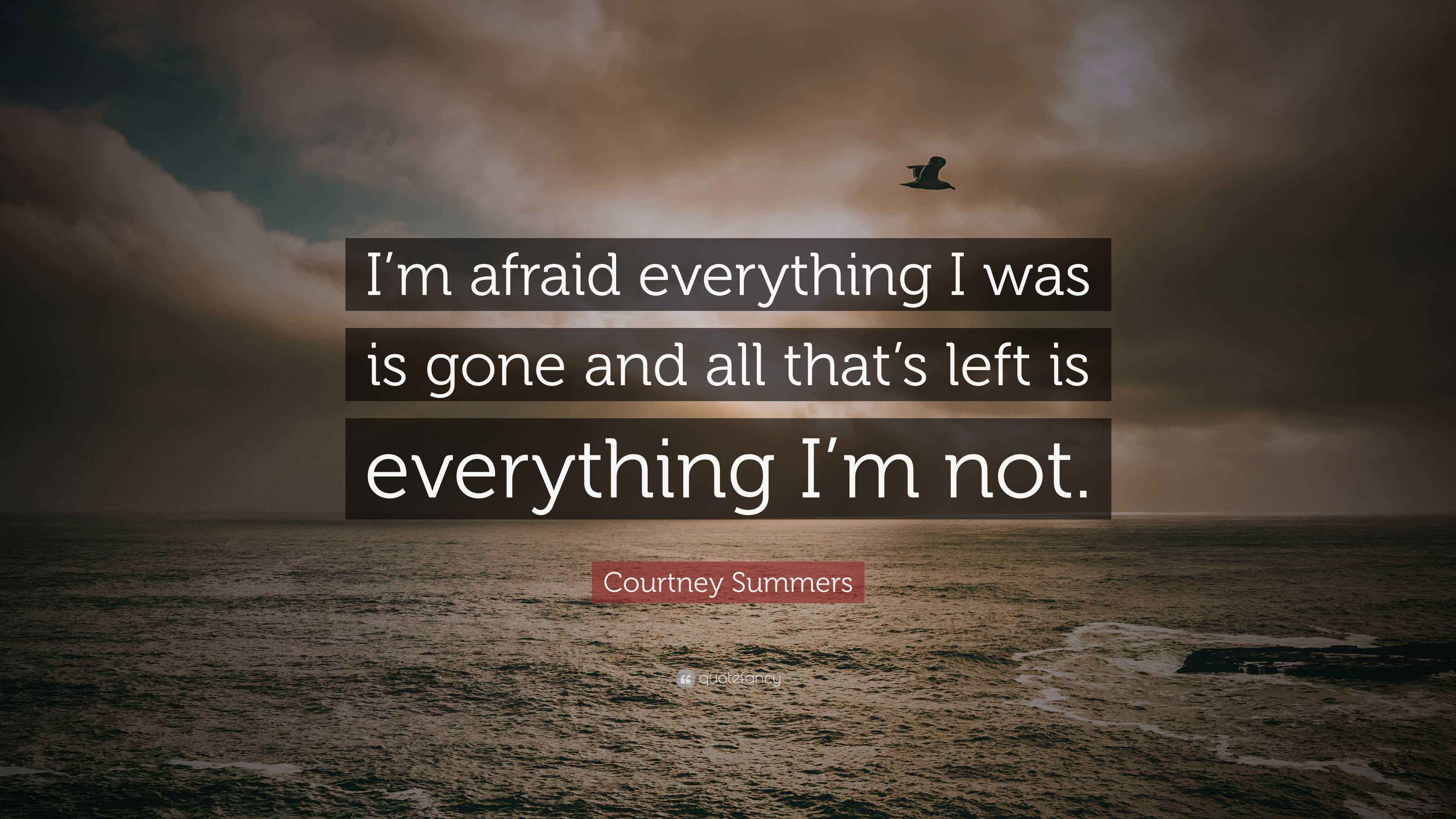 Courtney Summers Quote: “I’m afraid everything I was is gone and all ...