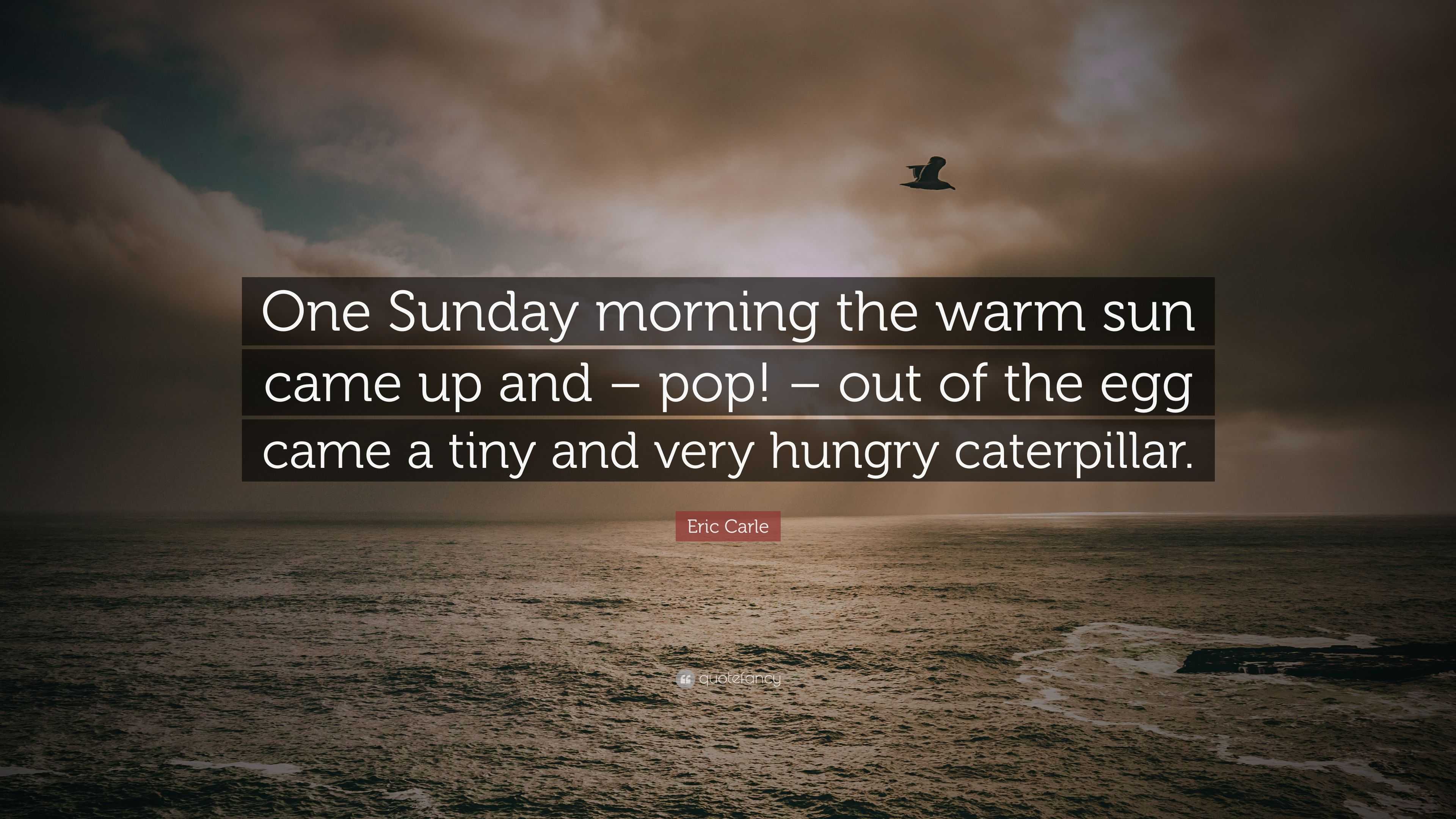 Eric Carle Quote: “One Sunday morning the warm sun came up and – pop ...