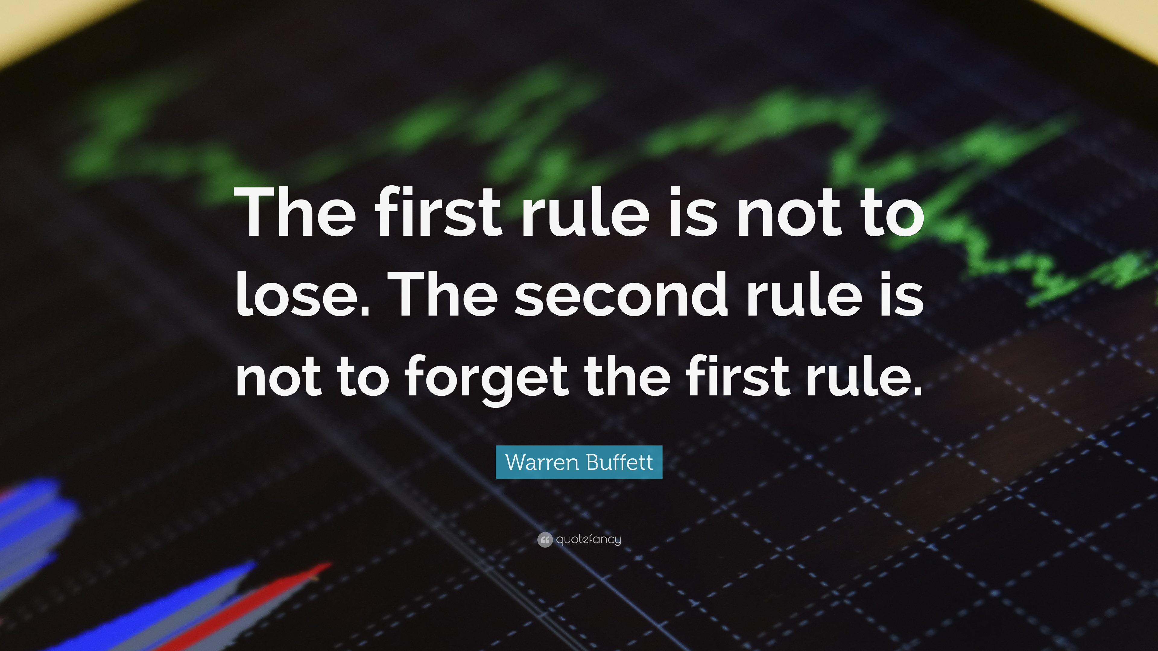 Warren Buffett Quote: “The first rule is not to lose. The second rule ...