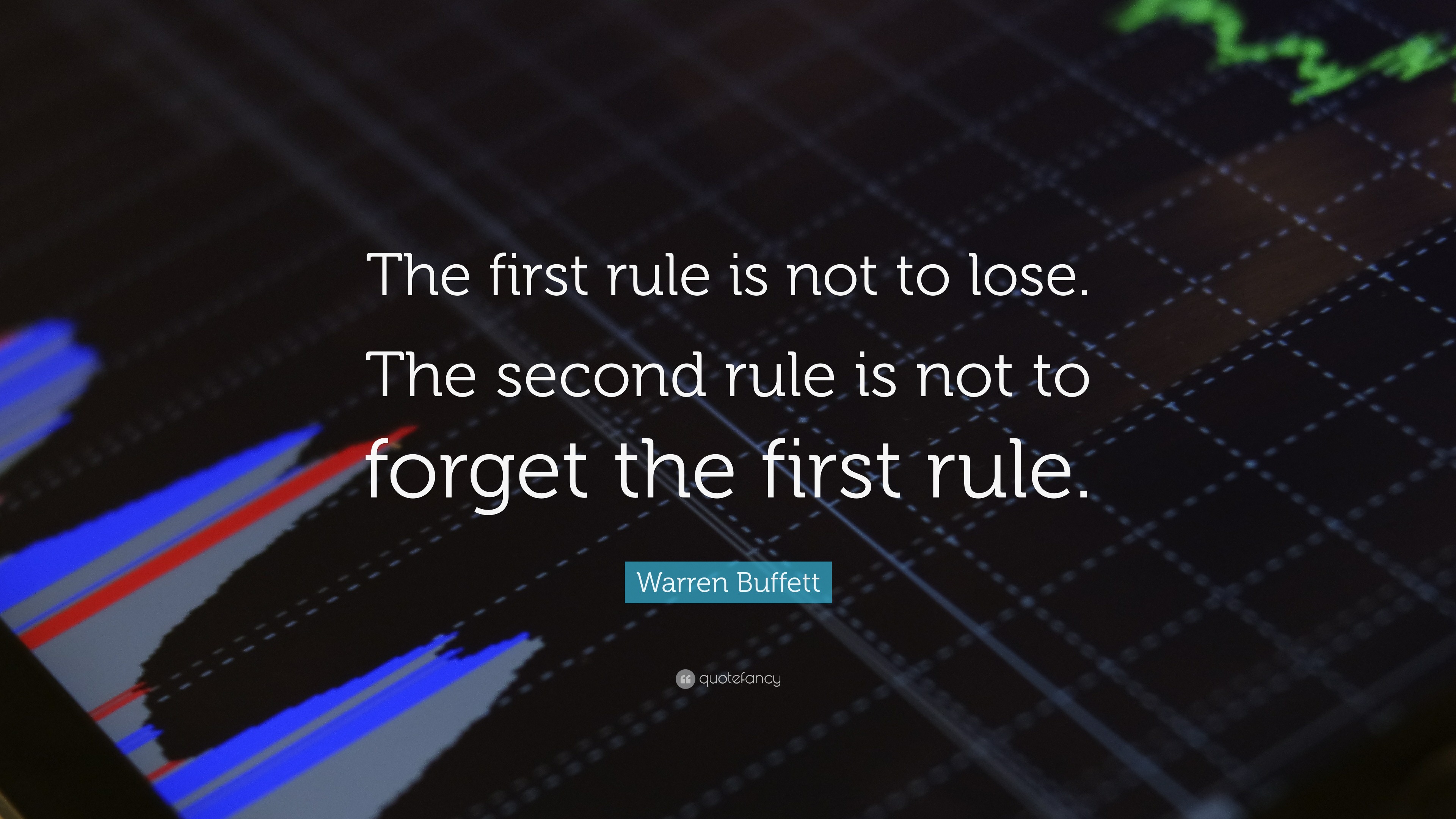 Warren Buffett Quote: “The first rule is not to lose. The second rule ...