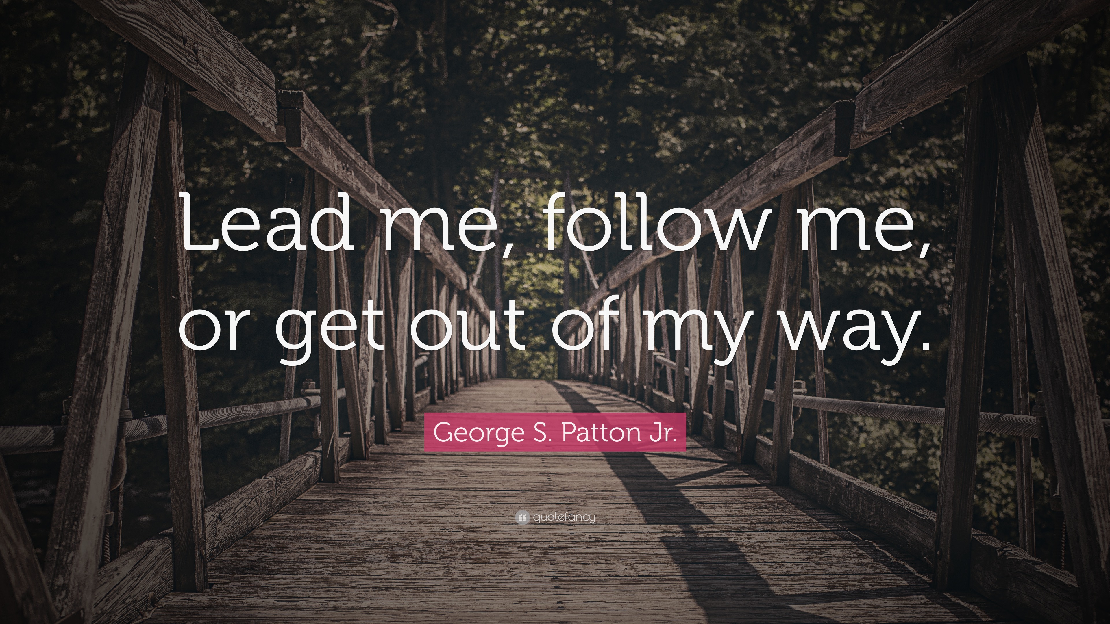 George S. Patton Jr. Quote: “Lead me, follow me, or get out of my way.”