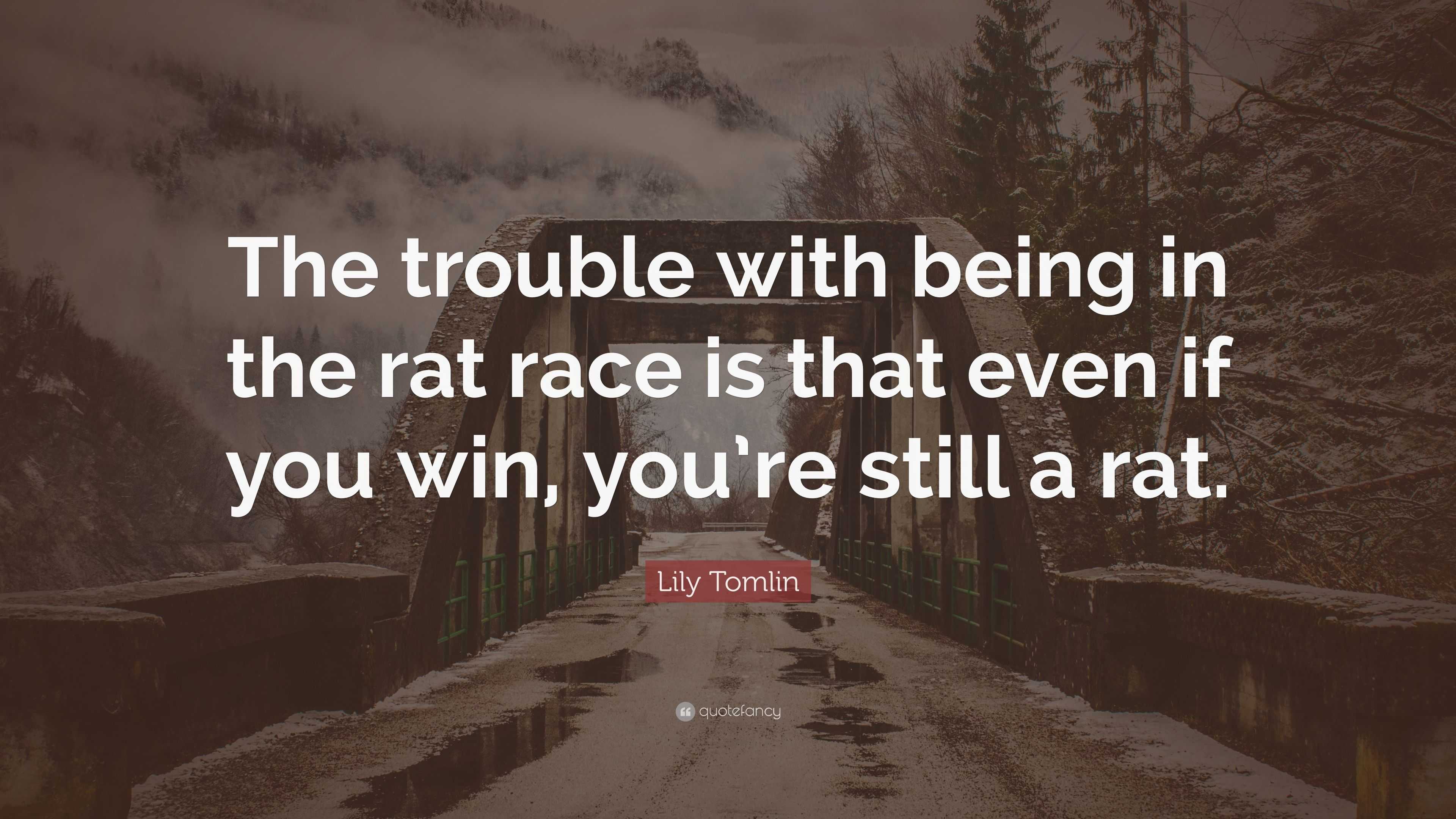 Lily Tomlin Quote: “The trouble with being in the rat race is that even ...