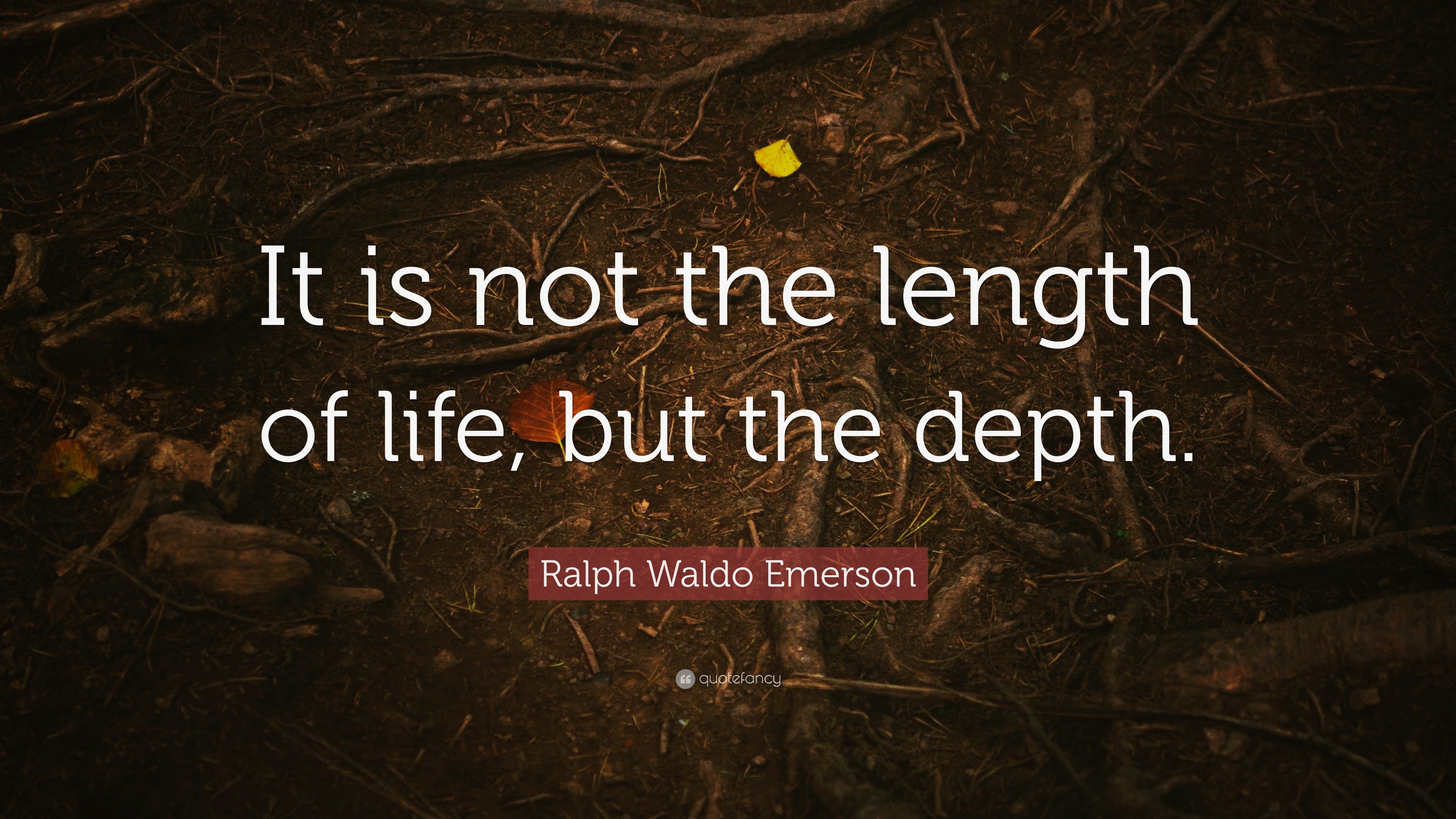 Ralph Waldo Emerson Quote: “It is not the length of life, but the depth.”
