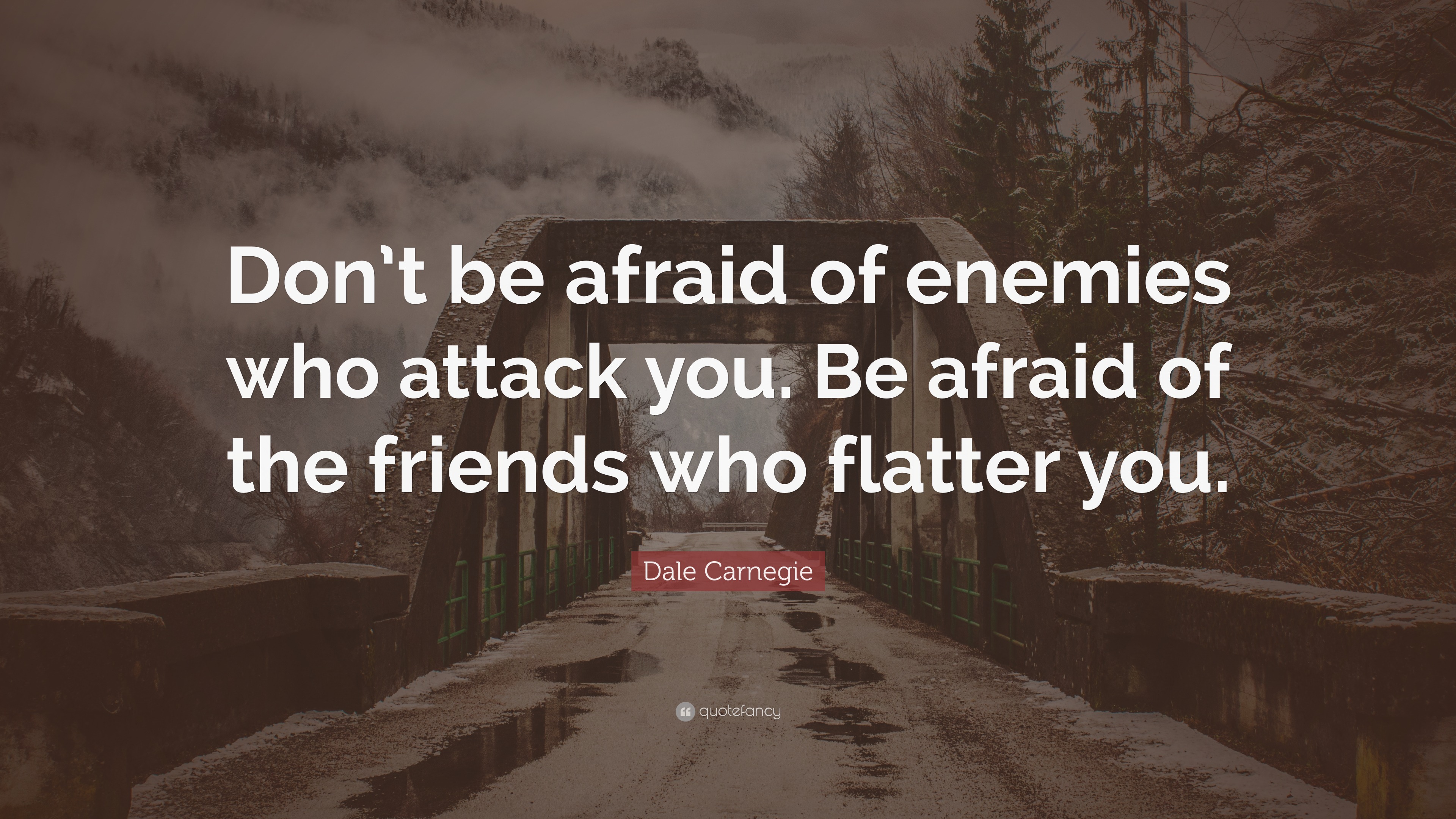 Dale Carnegie Quote: “Don’t be afraid of enemies who attack you. Be ...