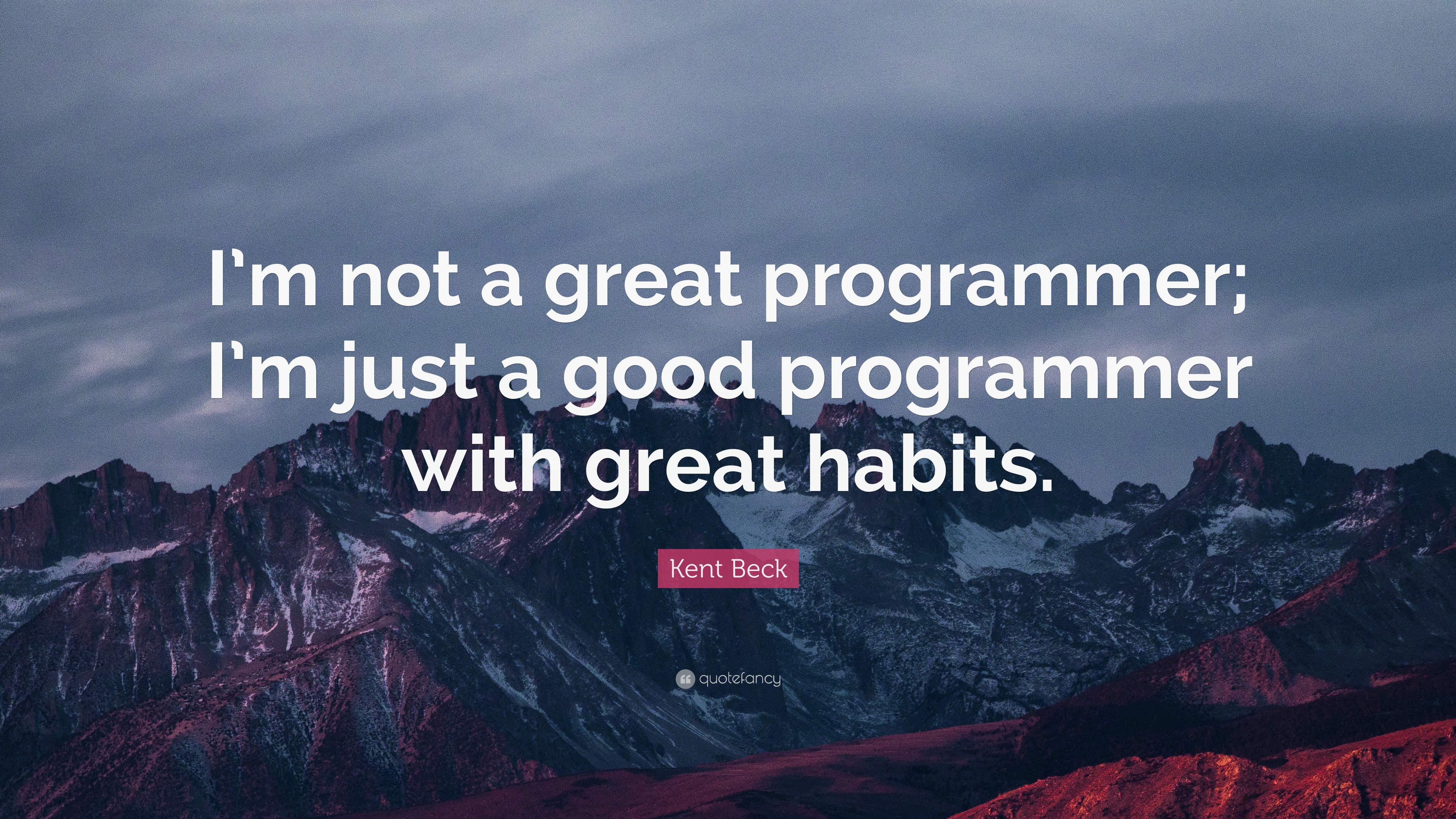 Kent Beck Quote: “I’m not a great programmer; I’m just a good ...