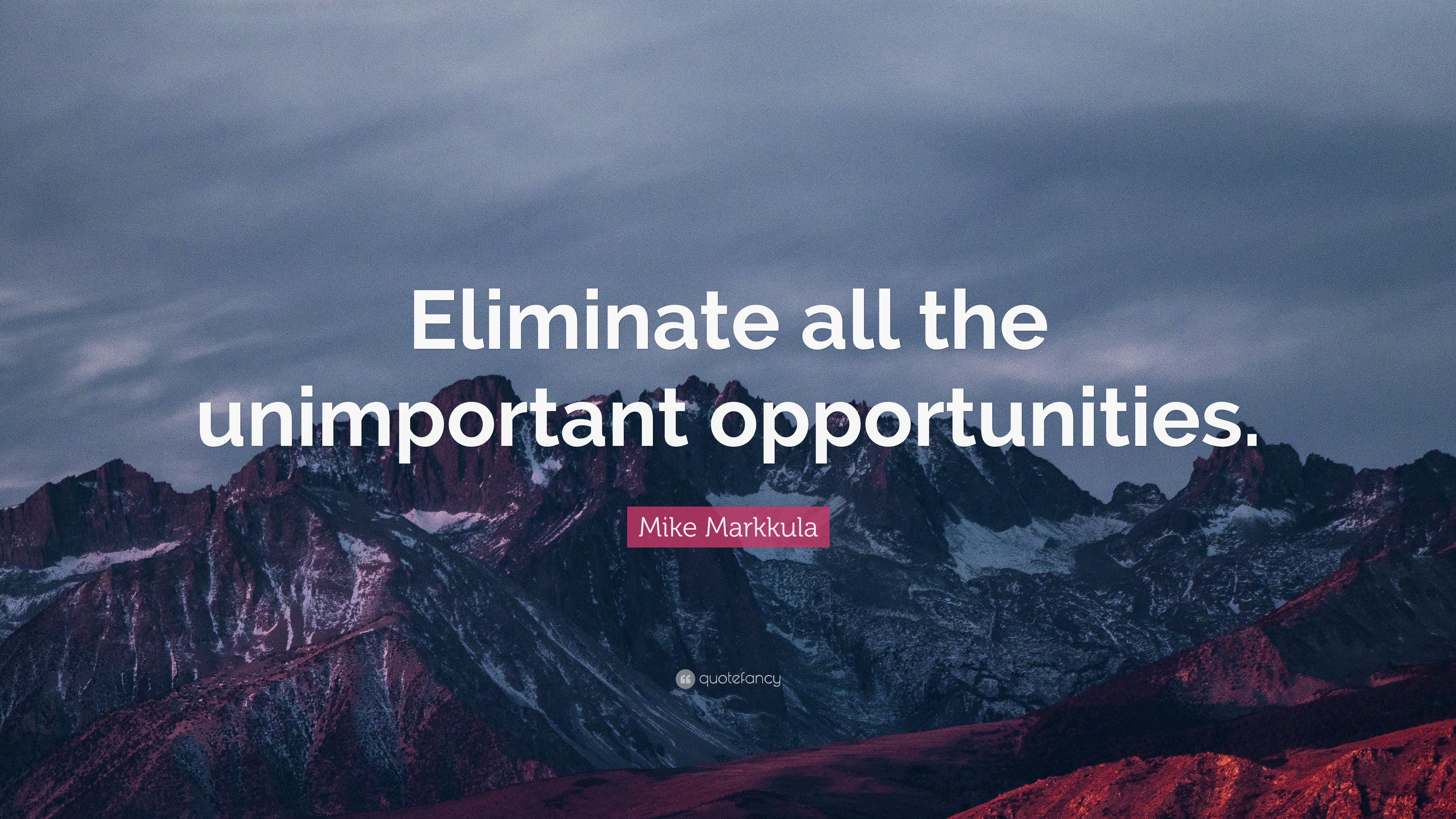 Mike Markkula Quote: “Eliminate all the unimportant opportunities.”