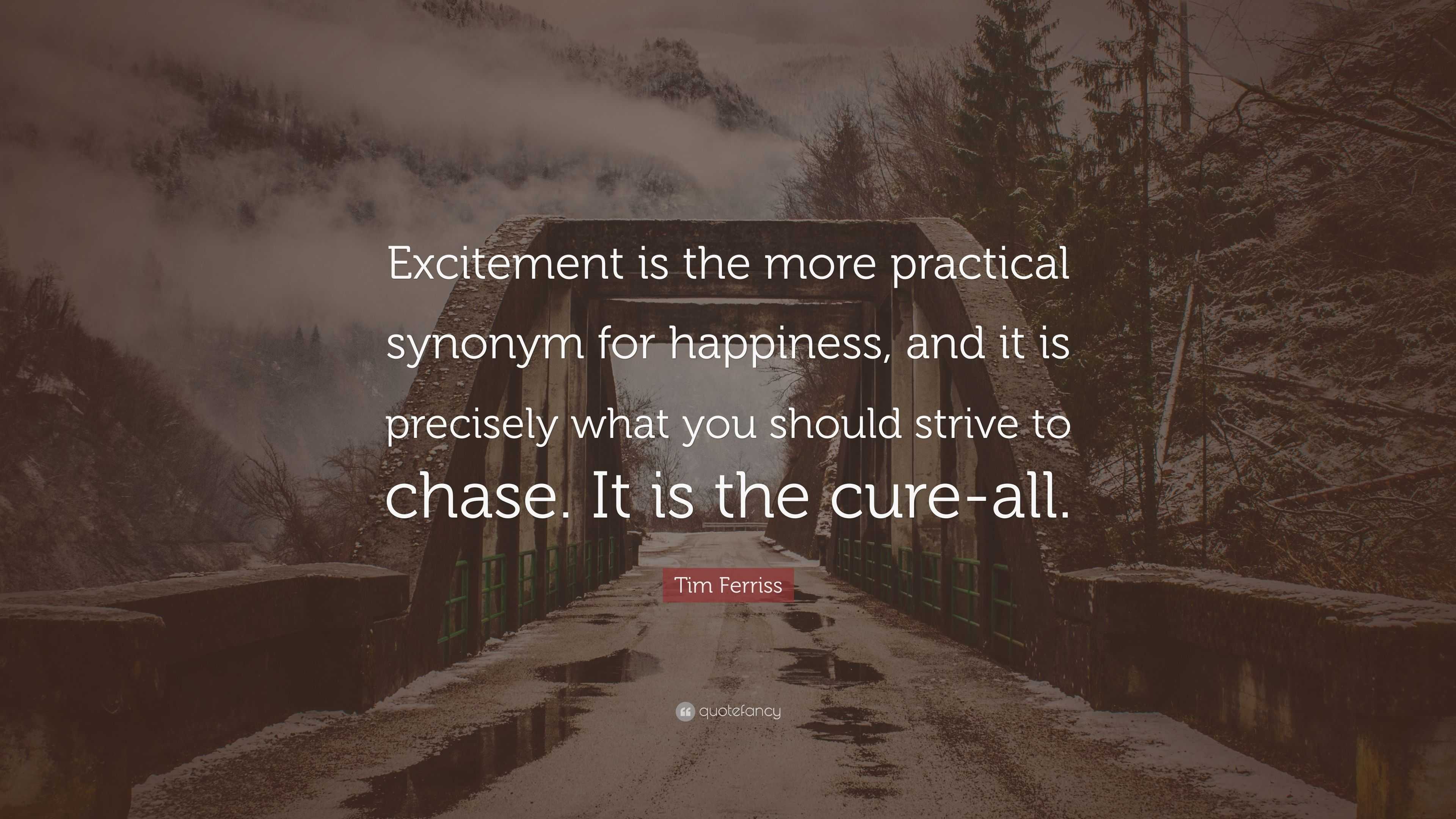 Tim Ferriss Quote: “Excitement is the more practical synonym for ...