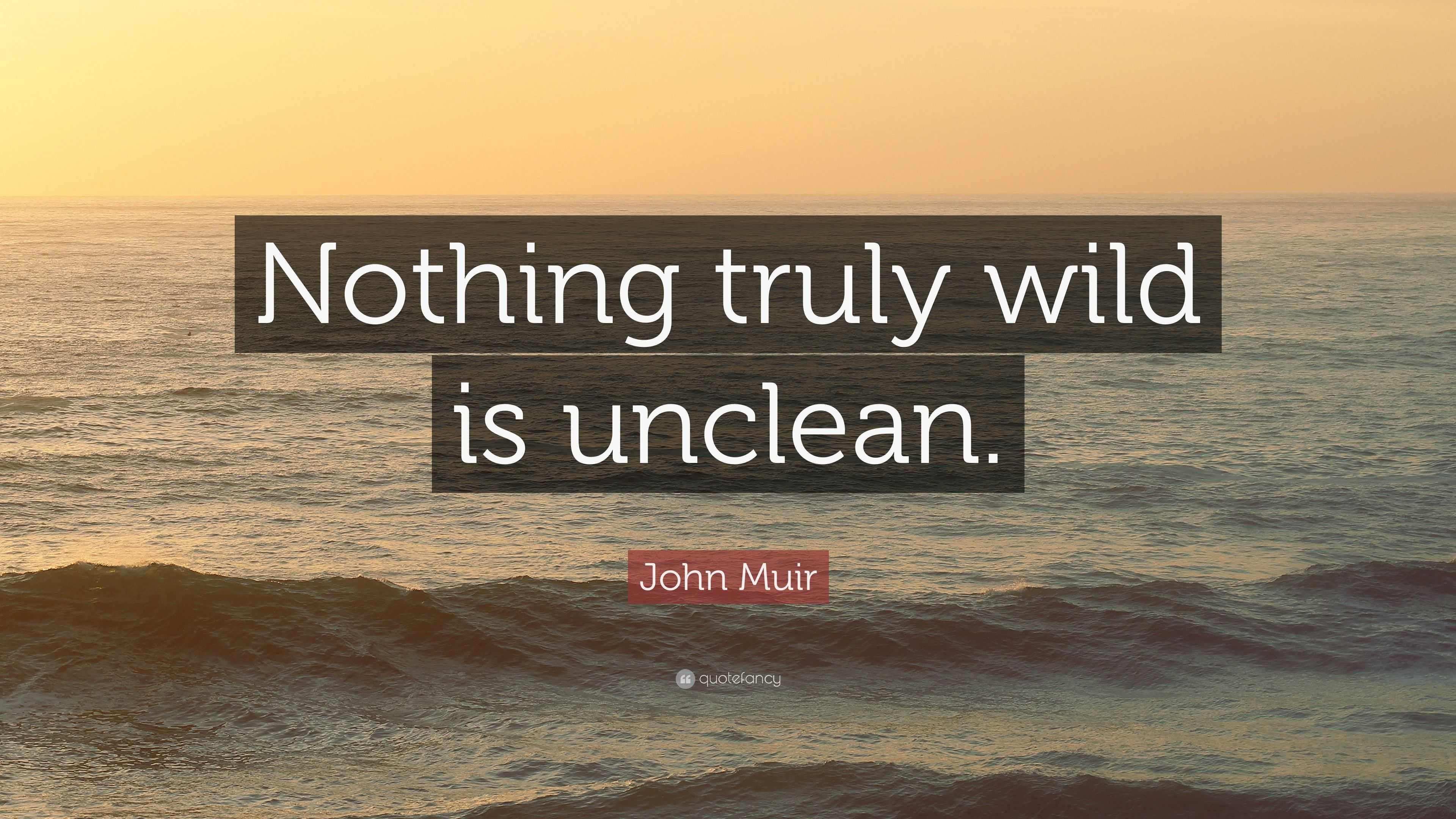 John Muir Quote: “Nothing truly wild is unclean.”